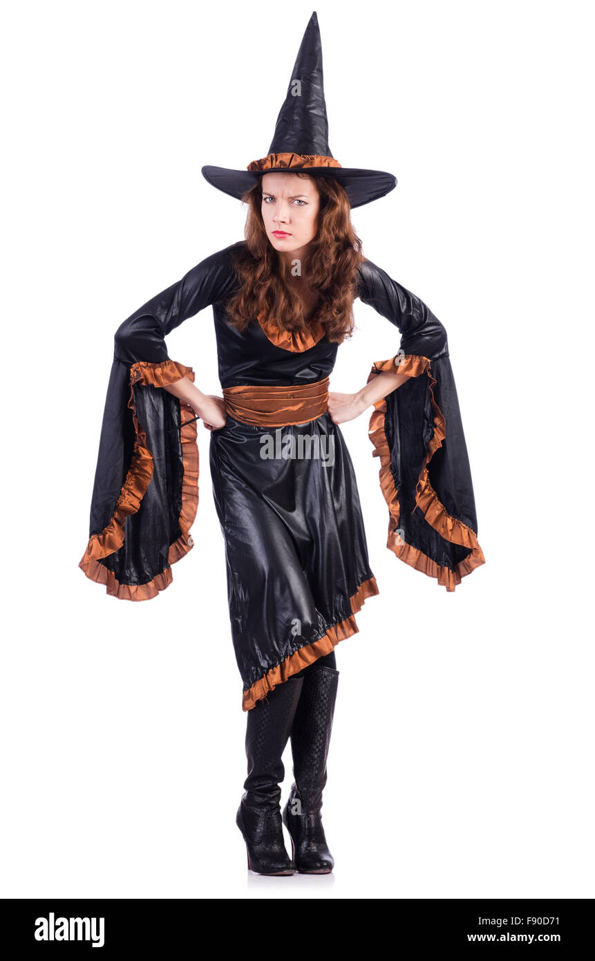 Witch isolated on the white background Stock Photo - Alamy