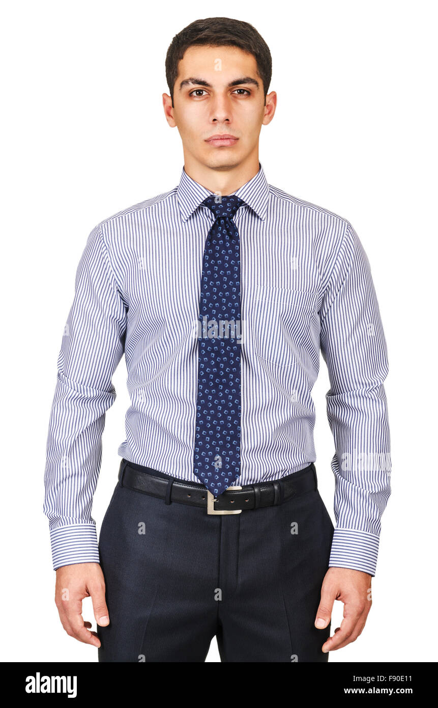 Male model with shirt isolated on white Stock Photo - Alamy