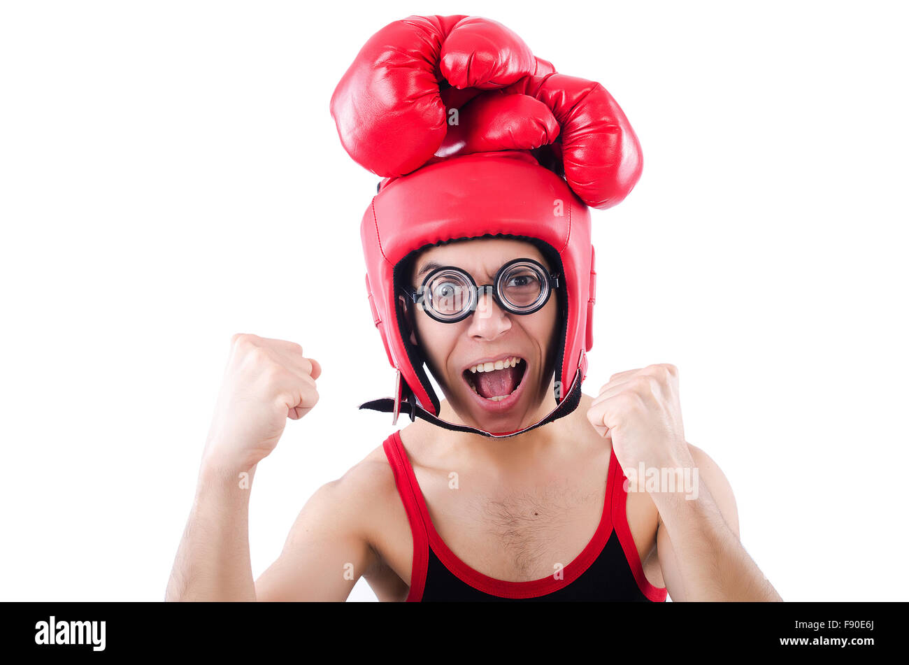 Funny boxer isolated on the white background Stock Photo - Alamy