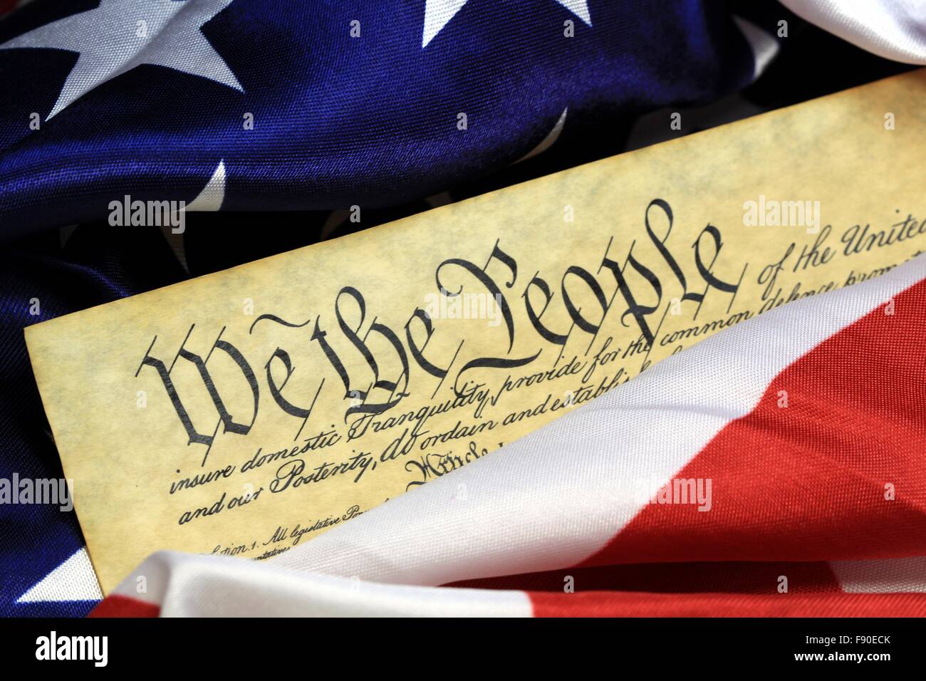 Historical Document US Constitution - We The People Stock Photo - Alamy