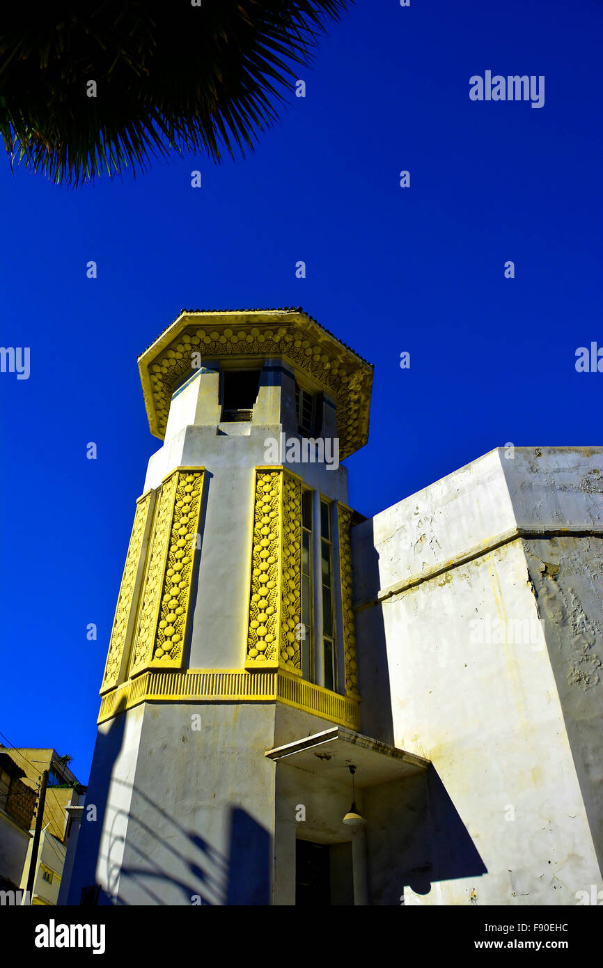 Casablanca Morocco small mosque madrassa palm tree Stock Photo - Alamy