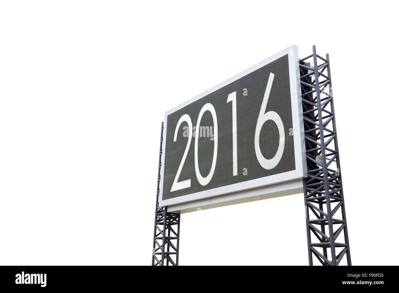 Happy new year 2016 on large sign board isoalted on white background ...