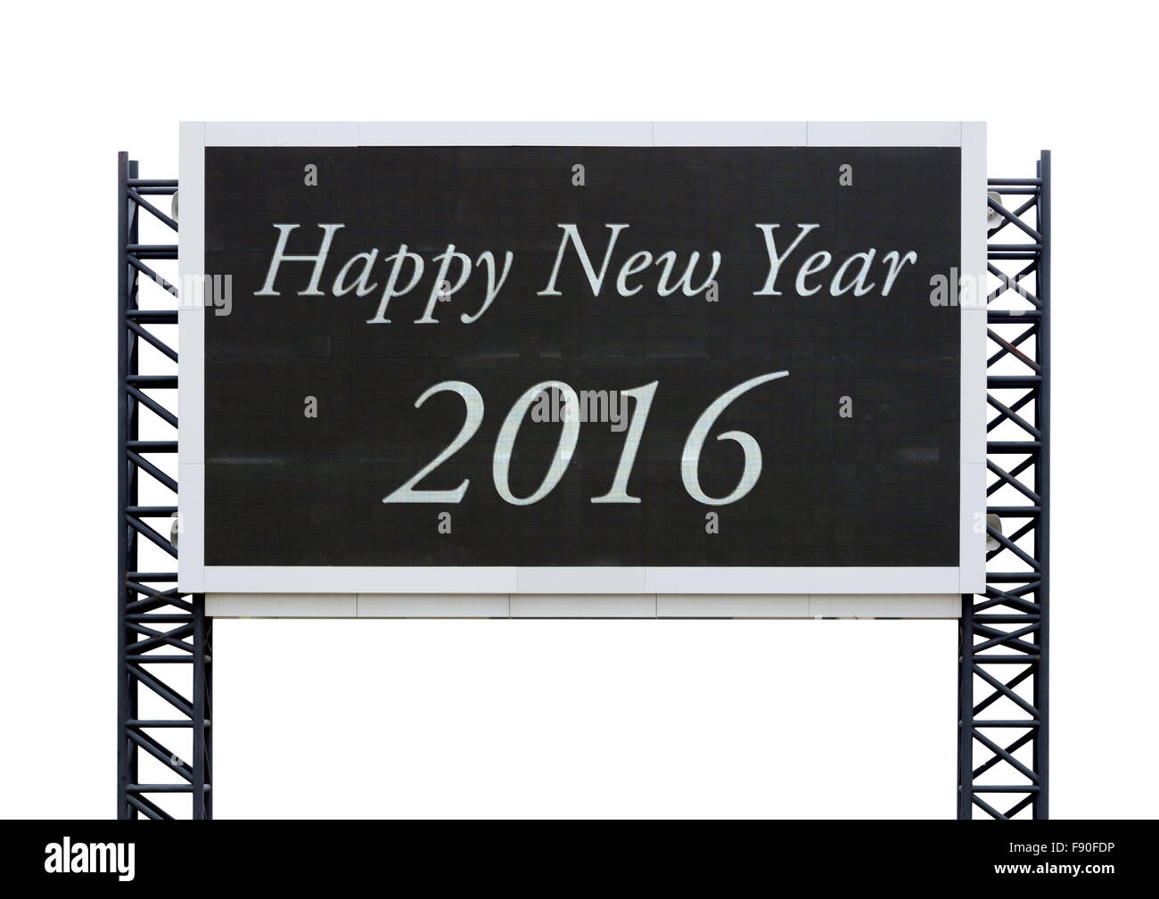 Happy new year 2016 on large sign board isoalted on white background ...