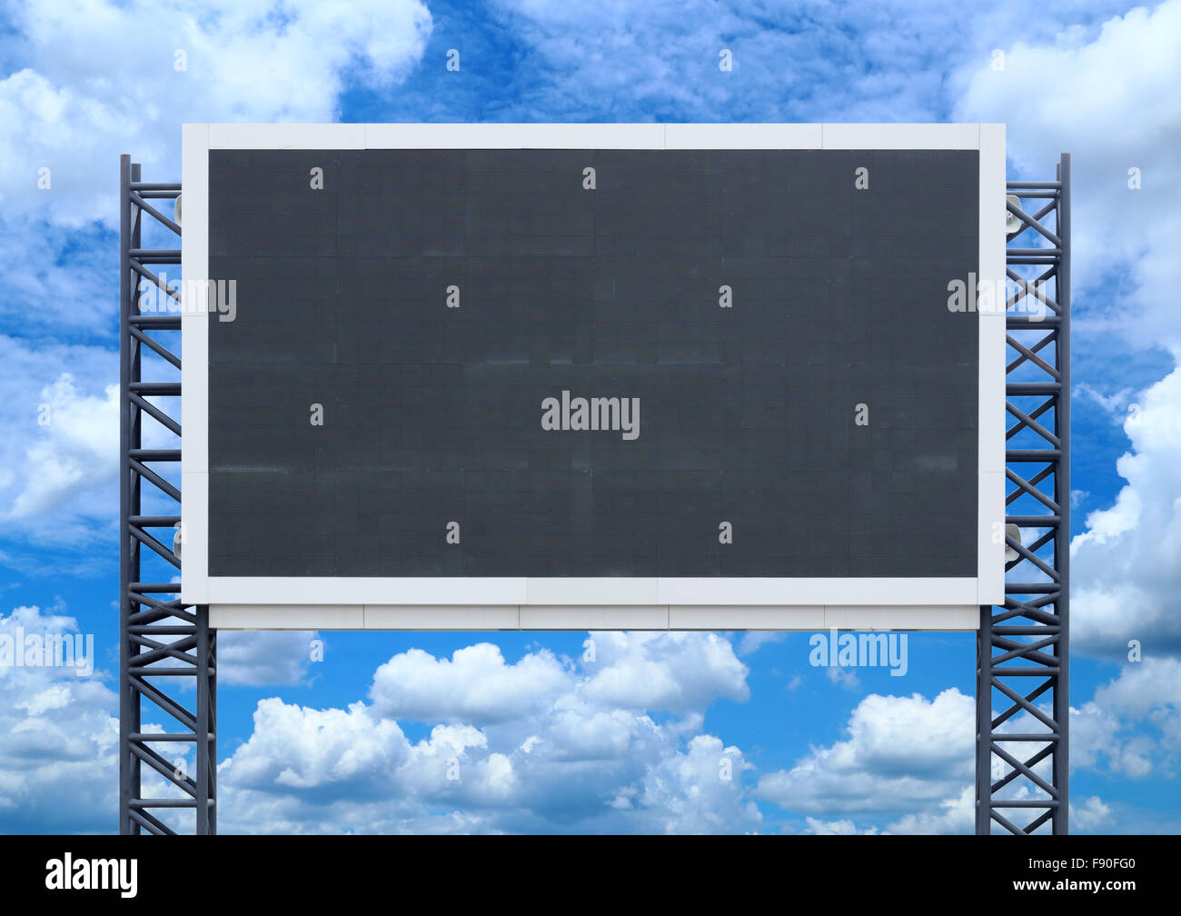large sign board with blue sky background Stock Photo - Alamy