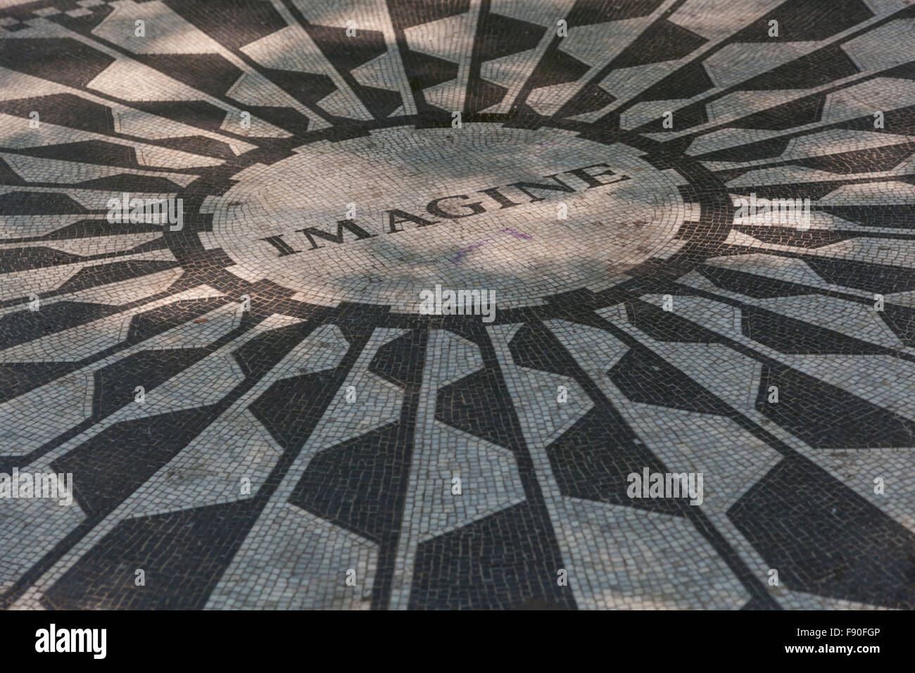 John Lennon Imagine memorial, in Central Park, New York, USA Stock ...