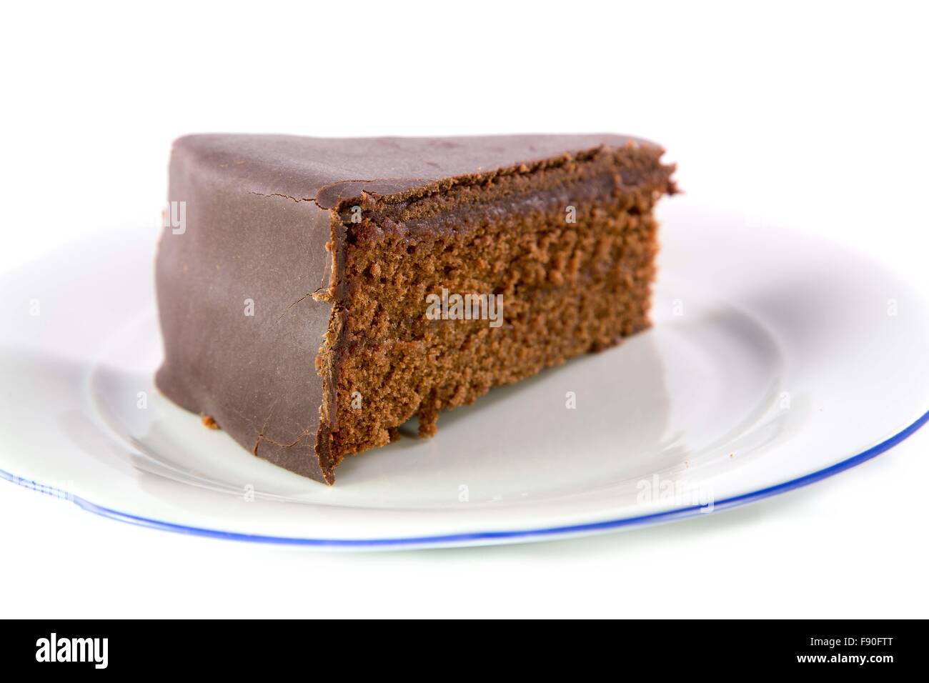 The famous Sacher Cake from Vienna on a white plate Stock Photo - Alamy
