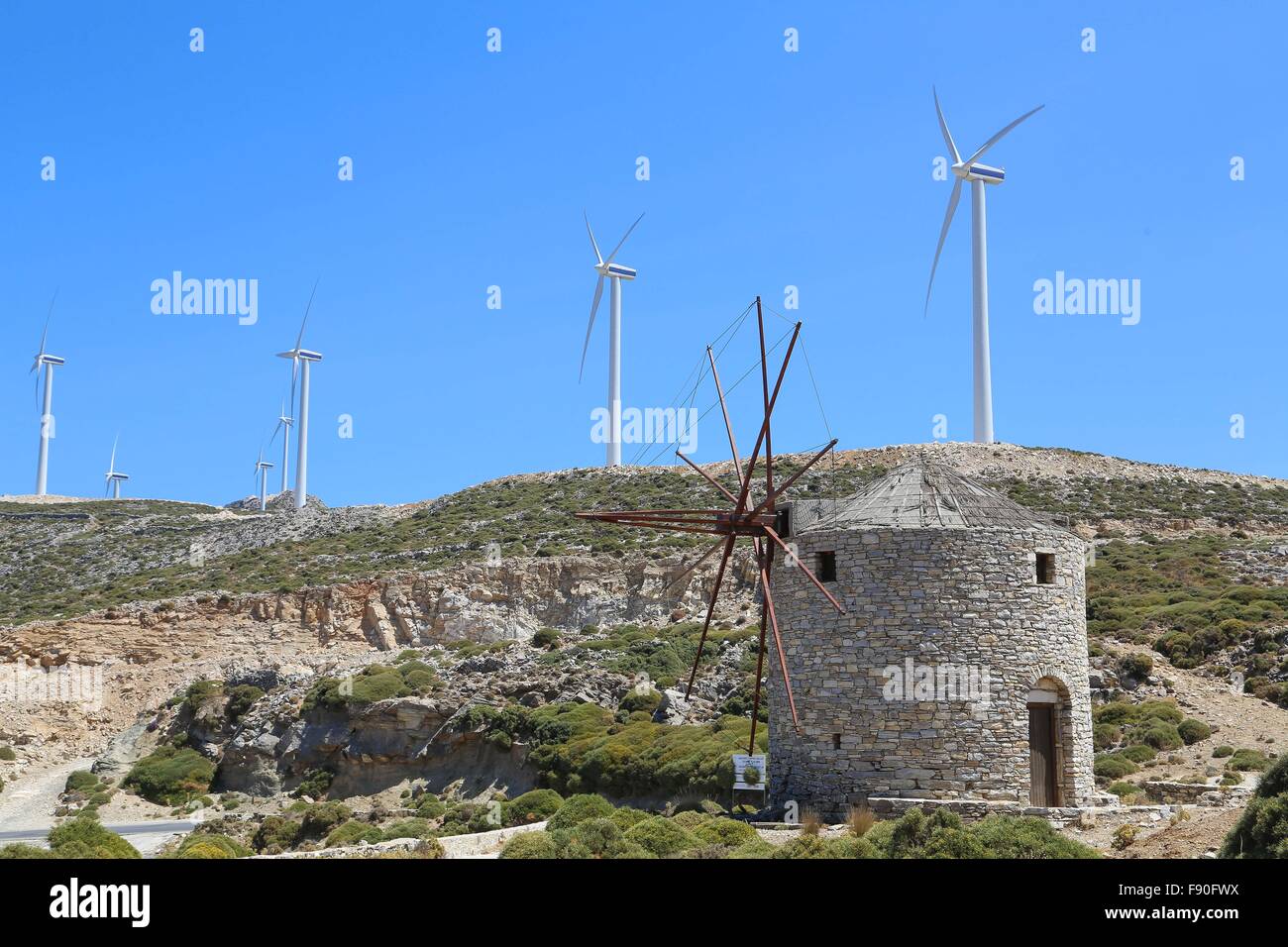 Wind turbine in greece hi-res stock photography and images - Alamy