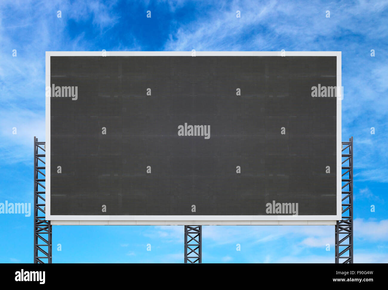 large sign board with blue sky background Stock Photo - Alamy