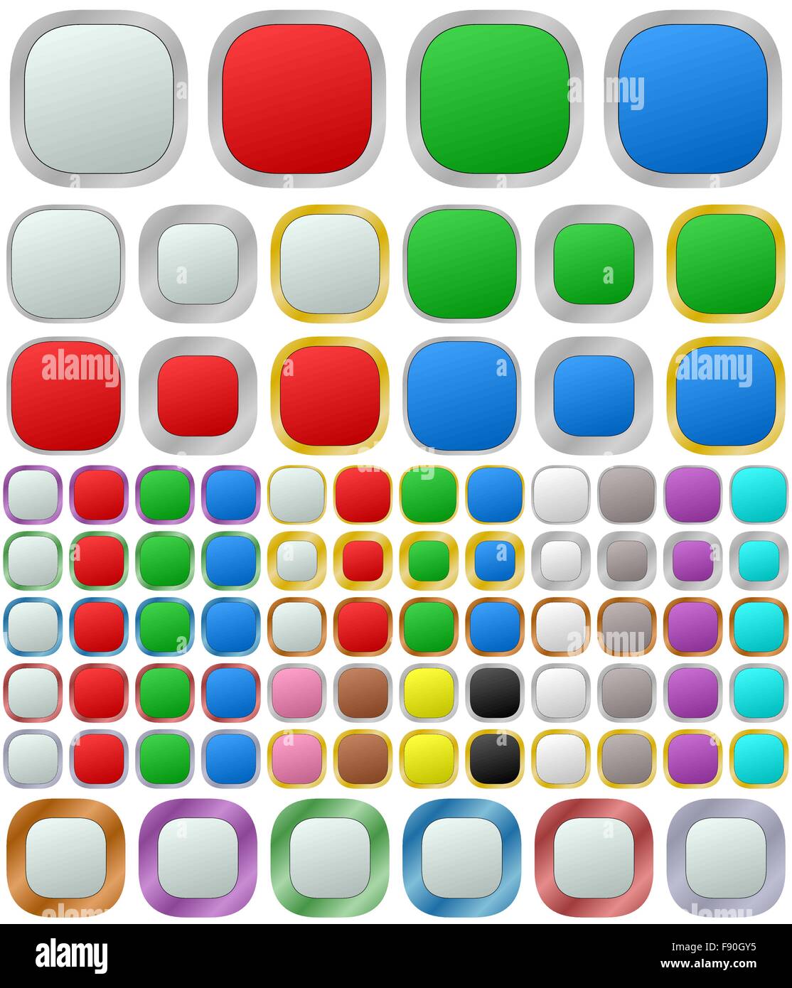 Green blank square metal button hi-res stock photography and images - Alamy