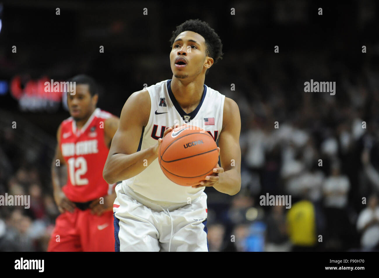 Storrs, Connecticut, USA. 12th Dec, 2015. Jalen Adams (2) of Uconn in ...