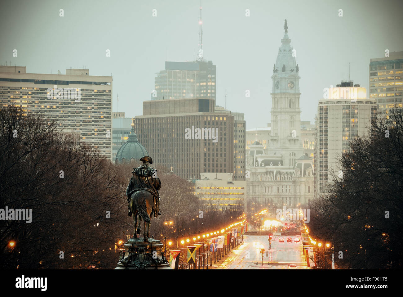 George Washington statue oand street in Philadelphia Stock Photo - Alamy