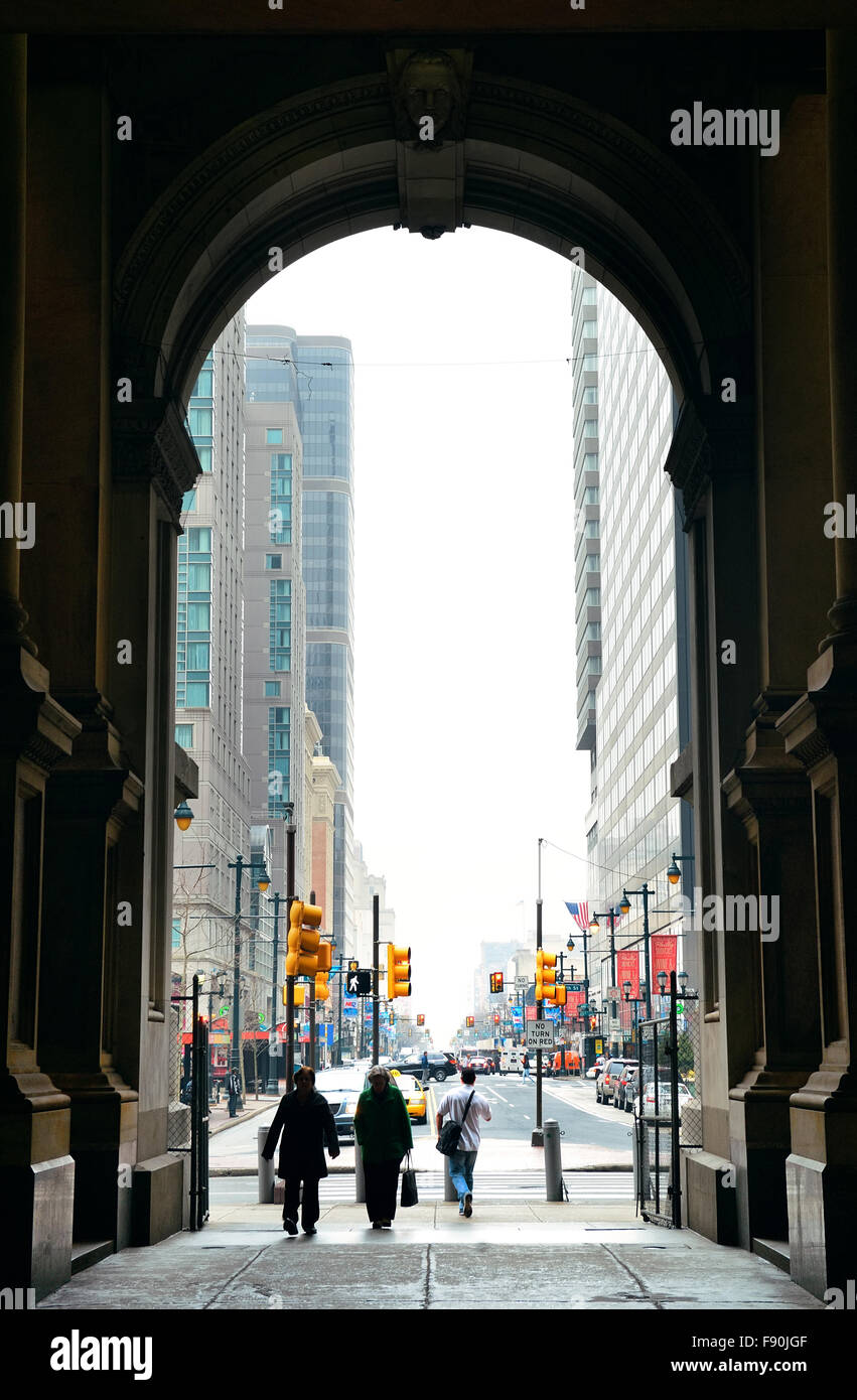 PHILADELPHIA, PENNSYLVANIA - MAR 26: City street view with urban ...