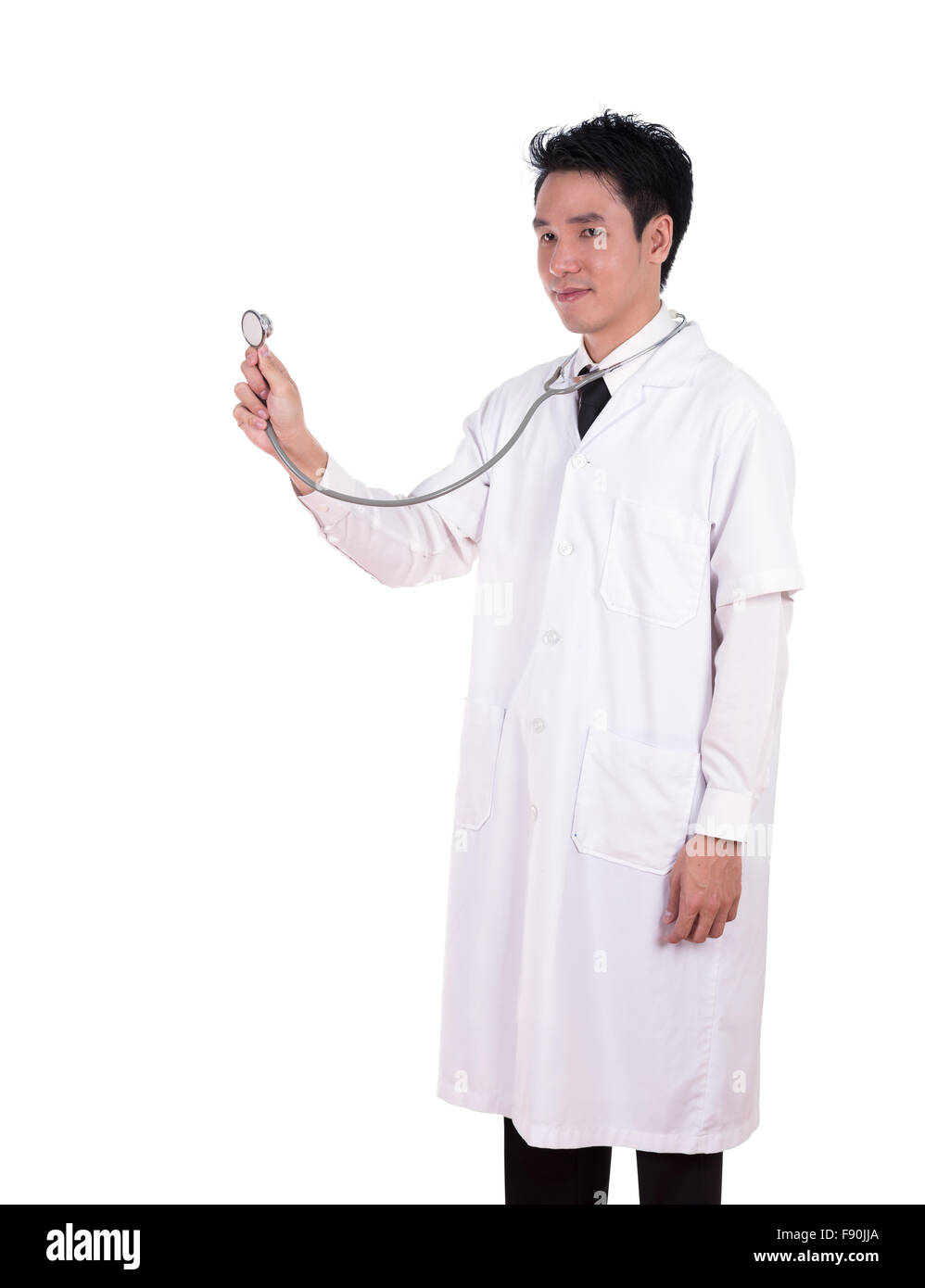 doctor with stethoscope isolated on white background Stock Photo - Alamy