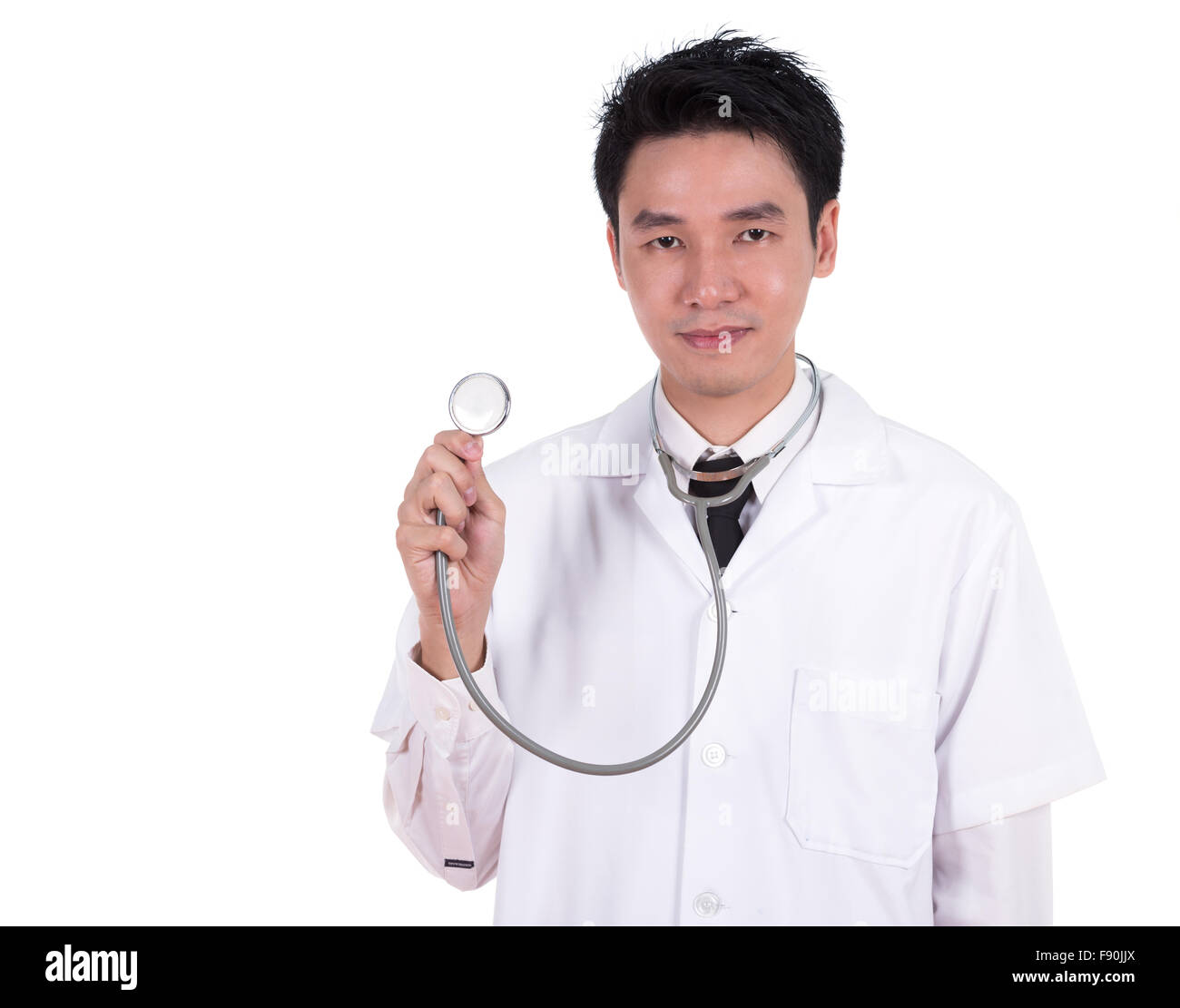 doctor with stethoscope isolated on white background Stock Photo - Alamy