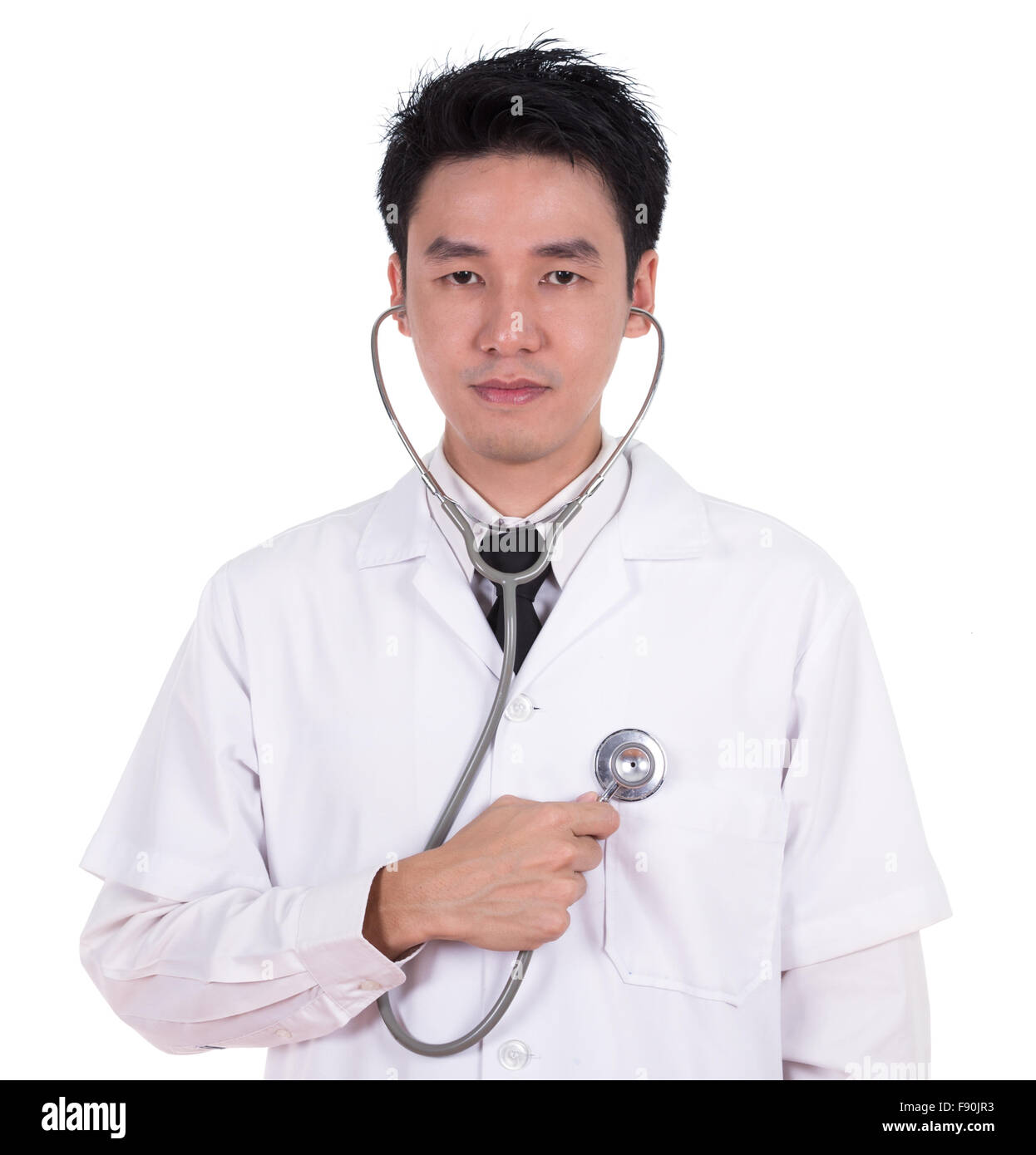 doctor with stethoscope isolated on white background Stock Photo - Alamy