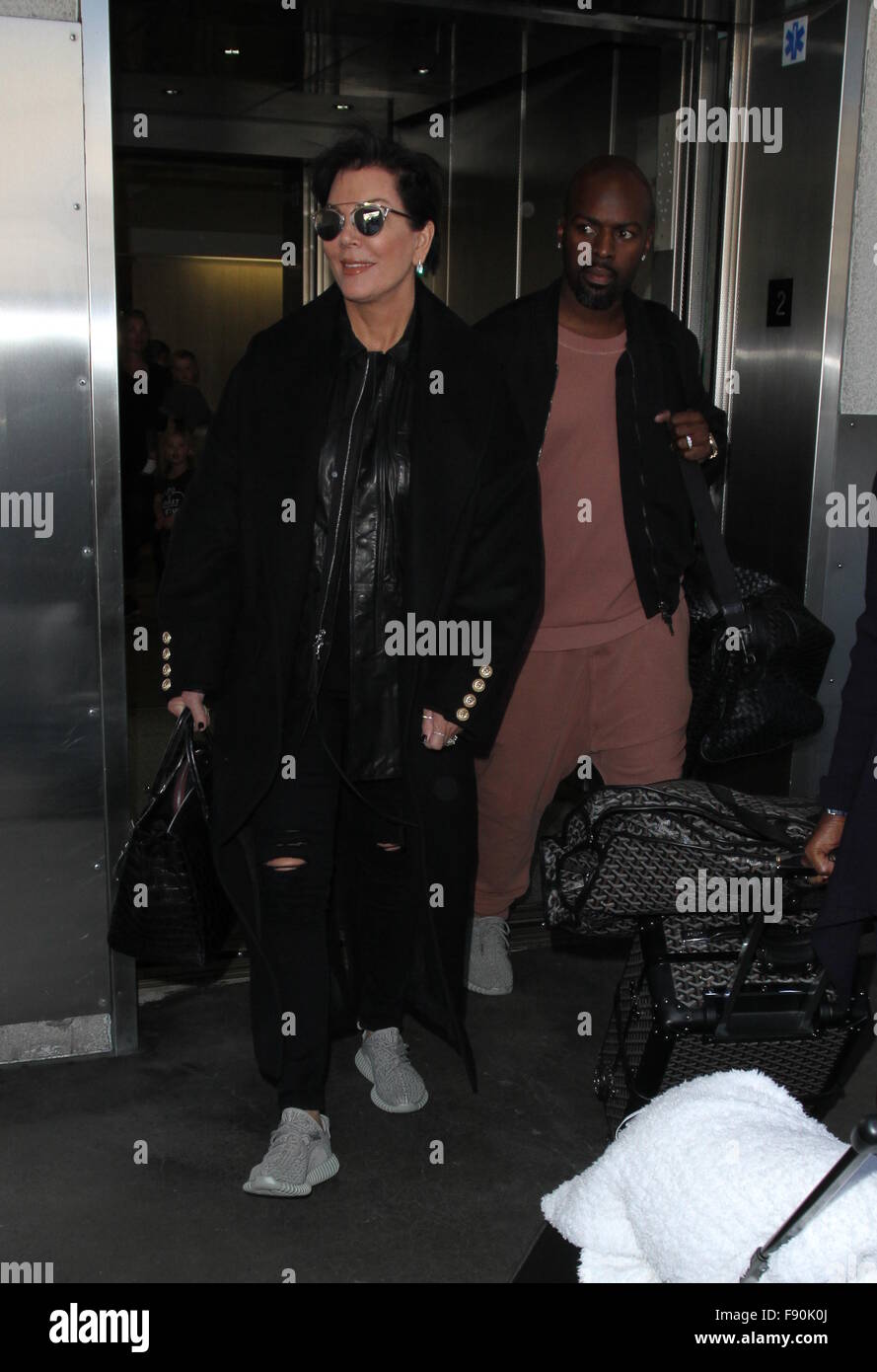 Kris Jenner and Corey Gamble at Los Angeles International Airport (LAX ...