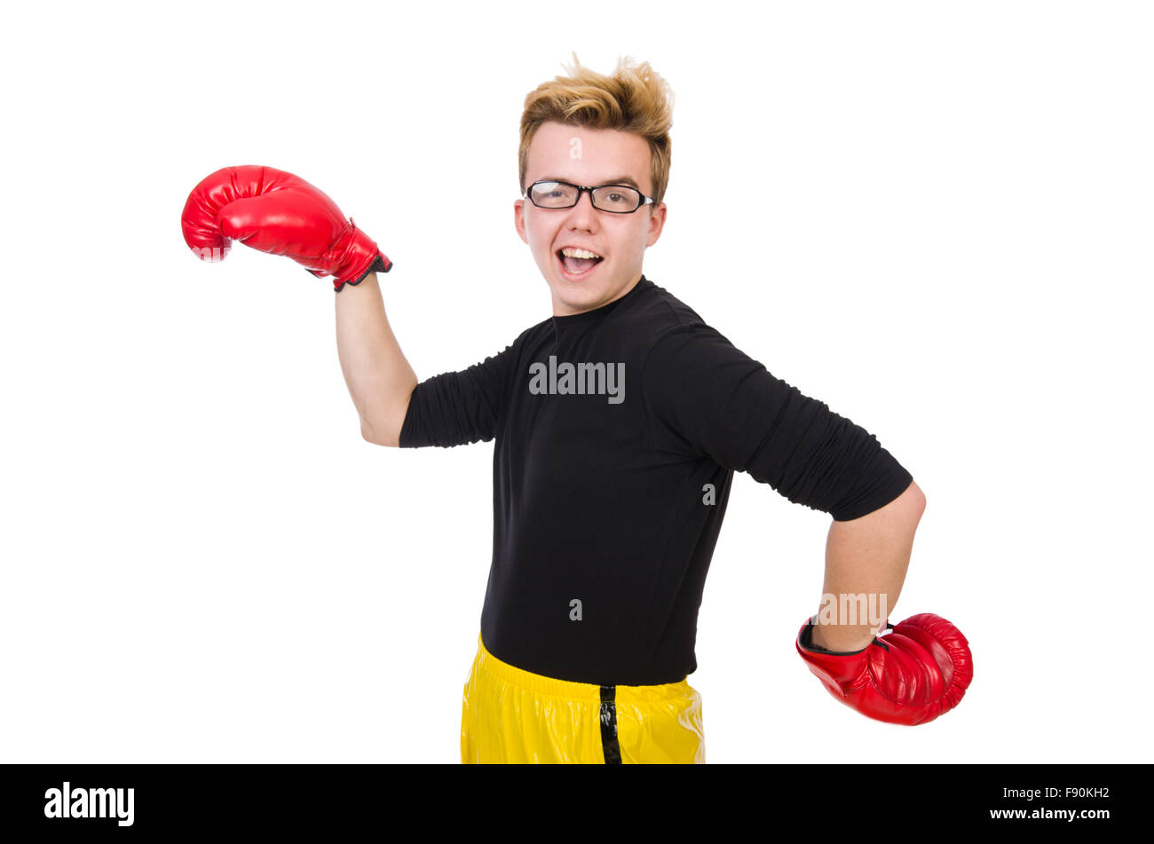Funny boxer isolated on the white background Stock Photo - Alamy