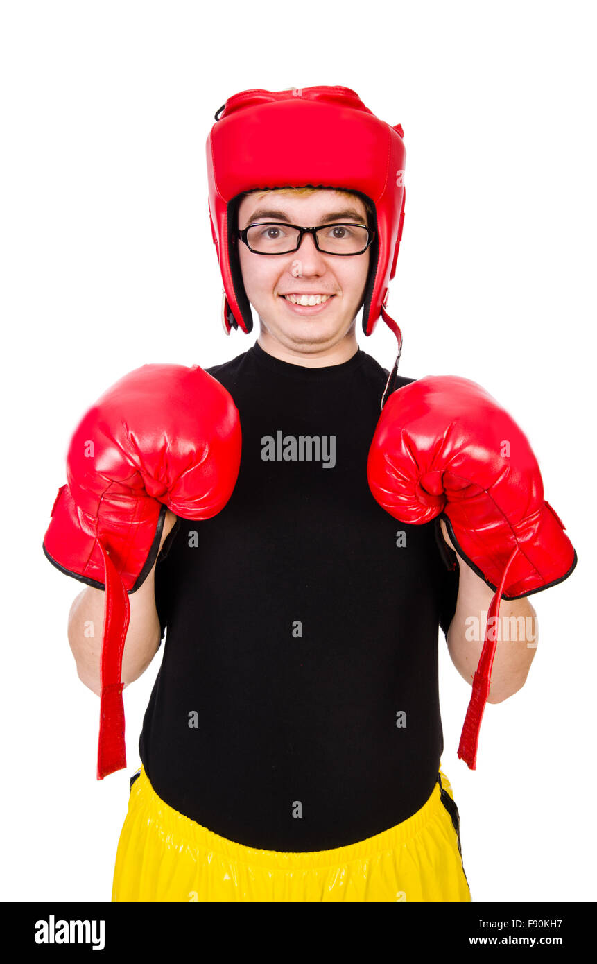 Funny boxer isolated on the white background Stock Photo - Alamy