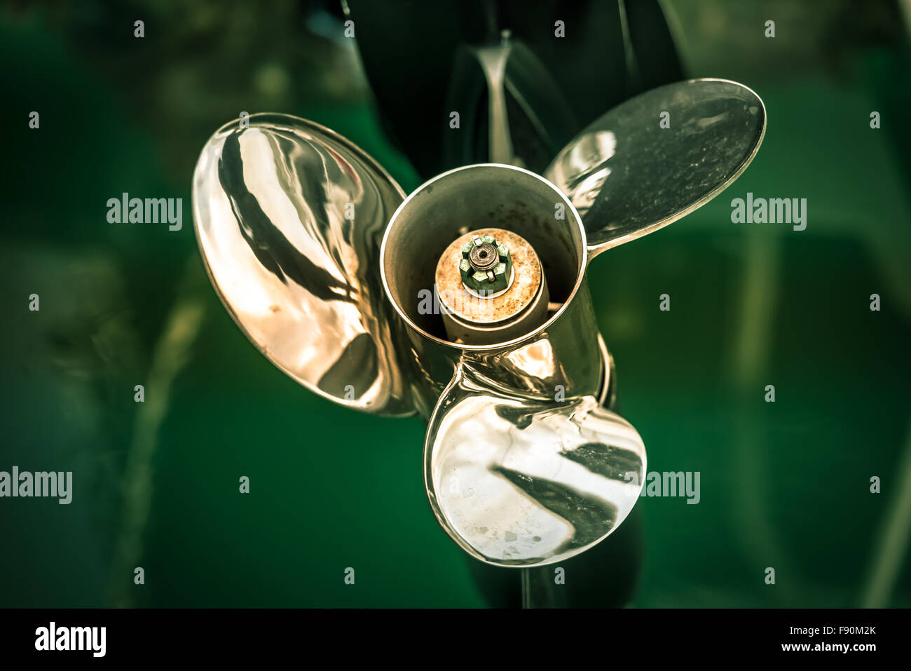 two motor boat screws horizontal day shot Stock Photo - Alamy