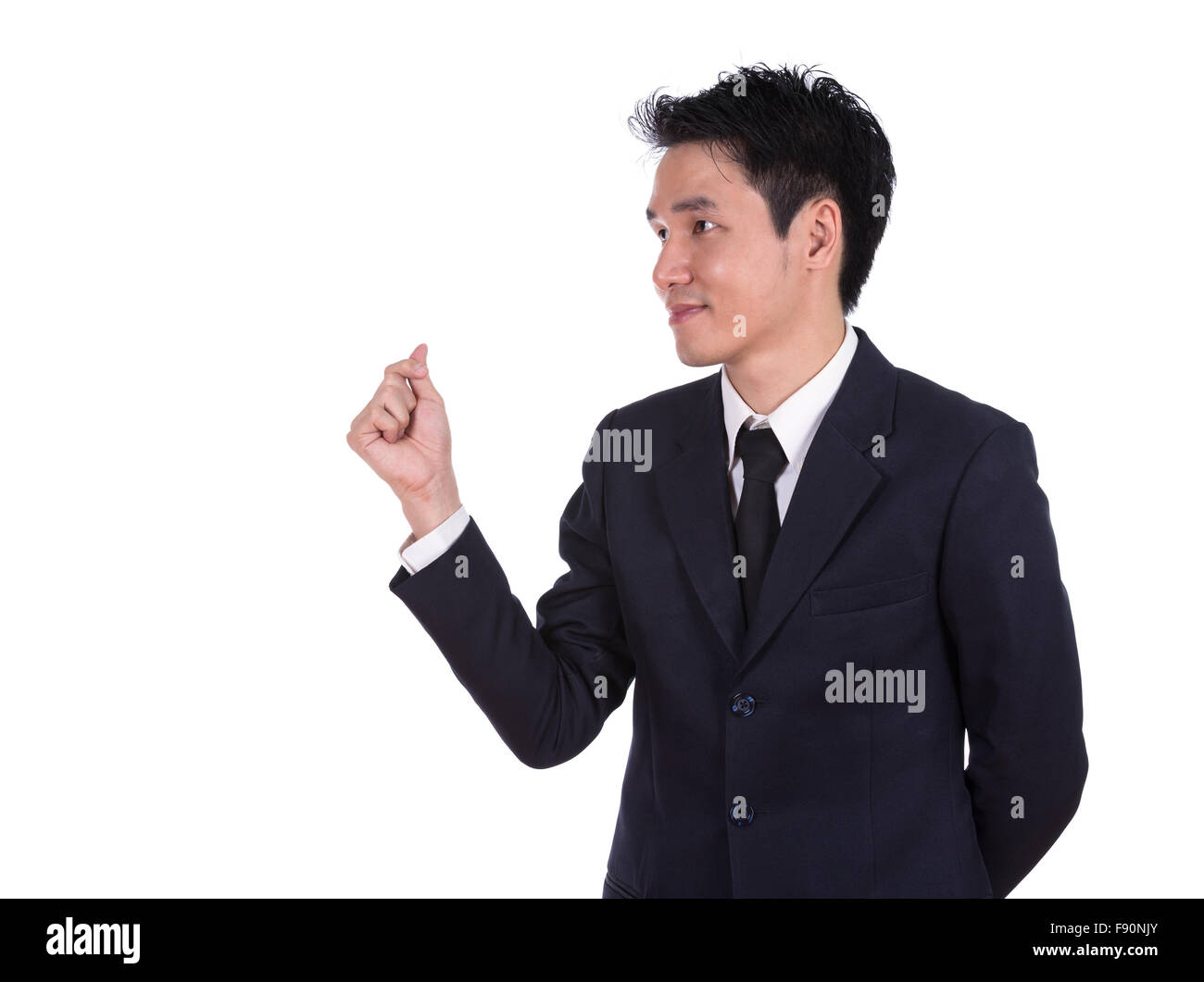 smiling business man thinking isolated on white background Stock Photo ...