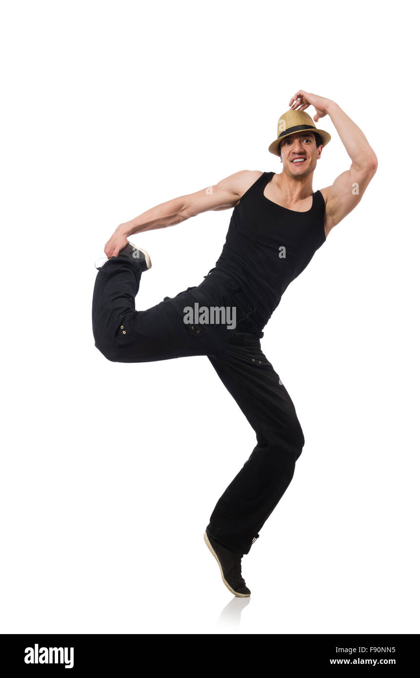 Dancer dancing dances isolated on white Stock Photo - Alamy