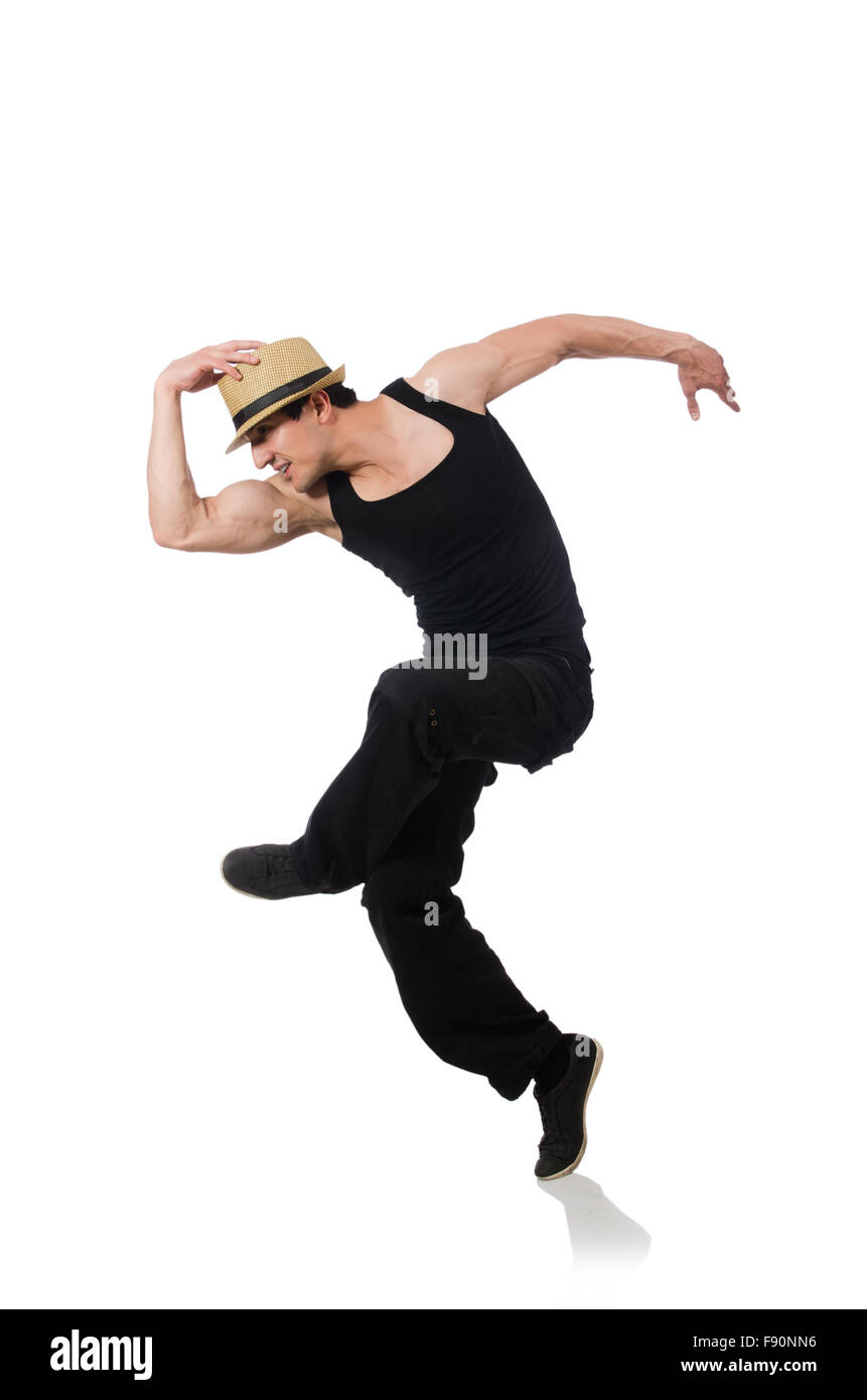 Dancer dancing dances isolated on white Stock Photo - Alamy