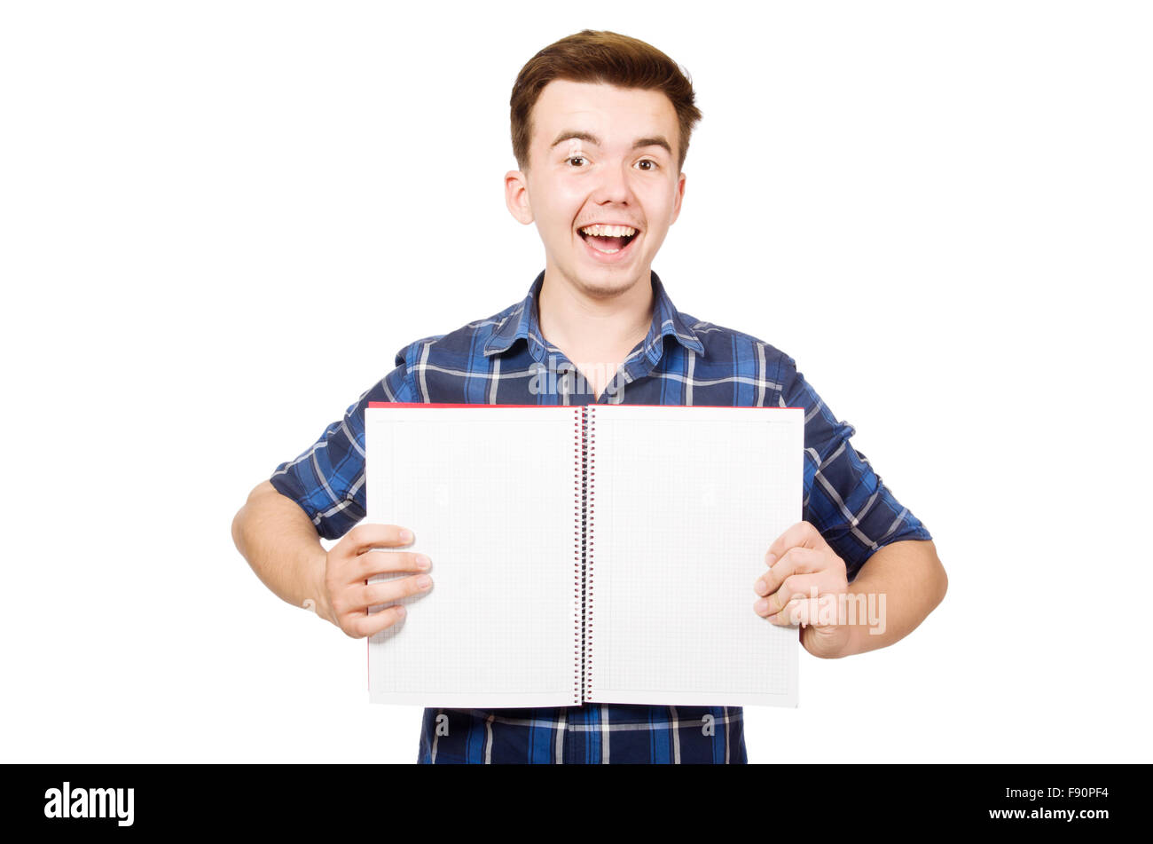 Funny student isolated on white Stock Photo - Alamy