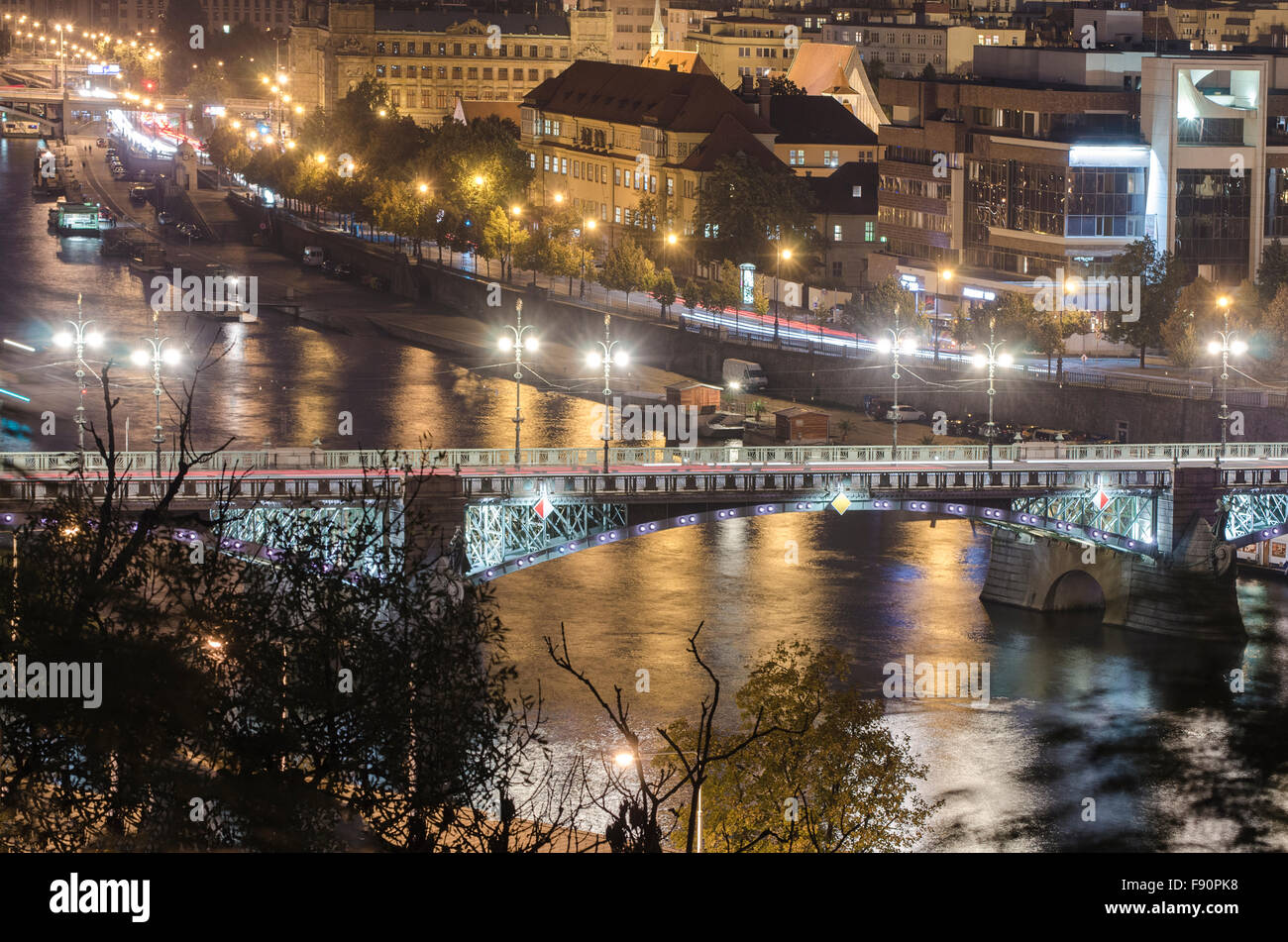 Prague at Night Stock Photo - Alamy