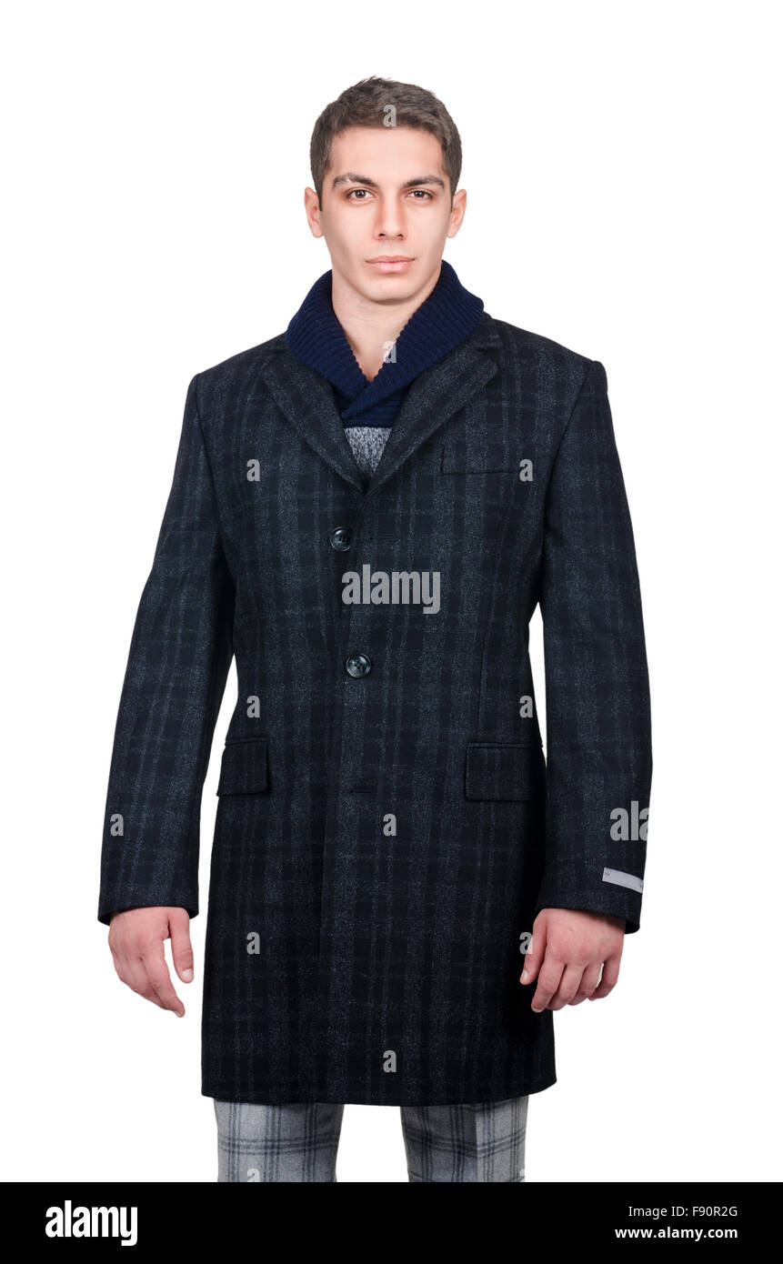 Male coat isolated on the white Stock Photo - Alamy