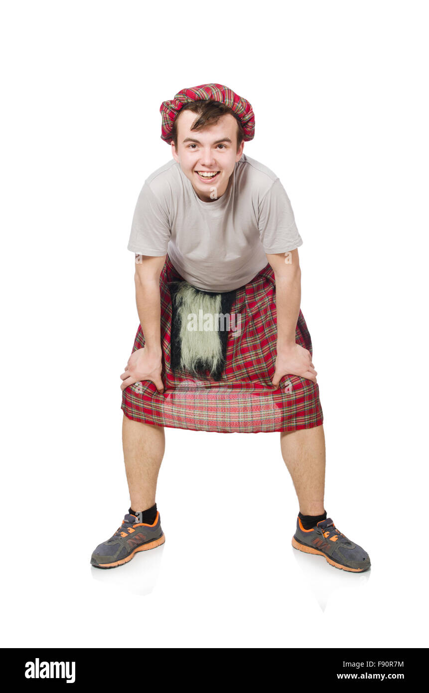 Funny scotsman isolated on white Stock Photo - Alamy