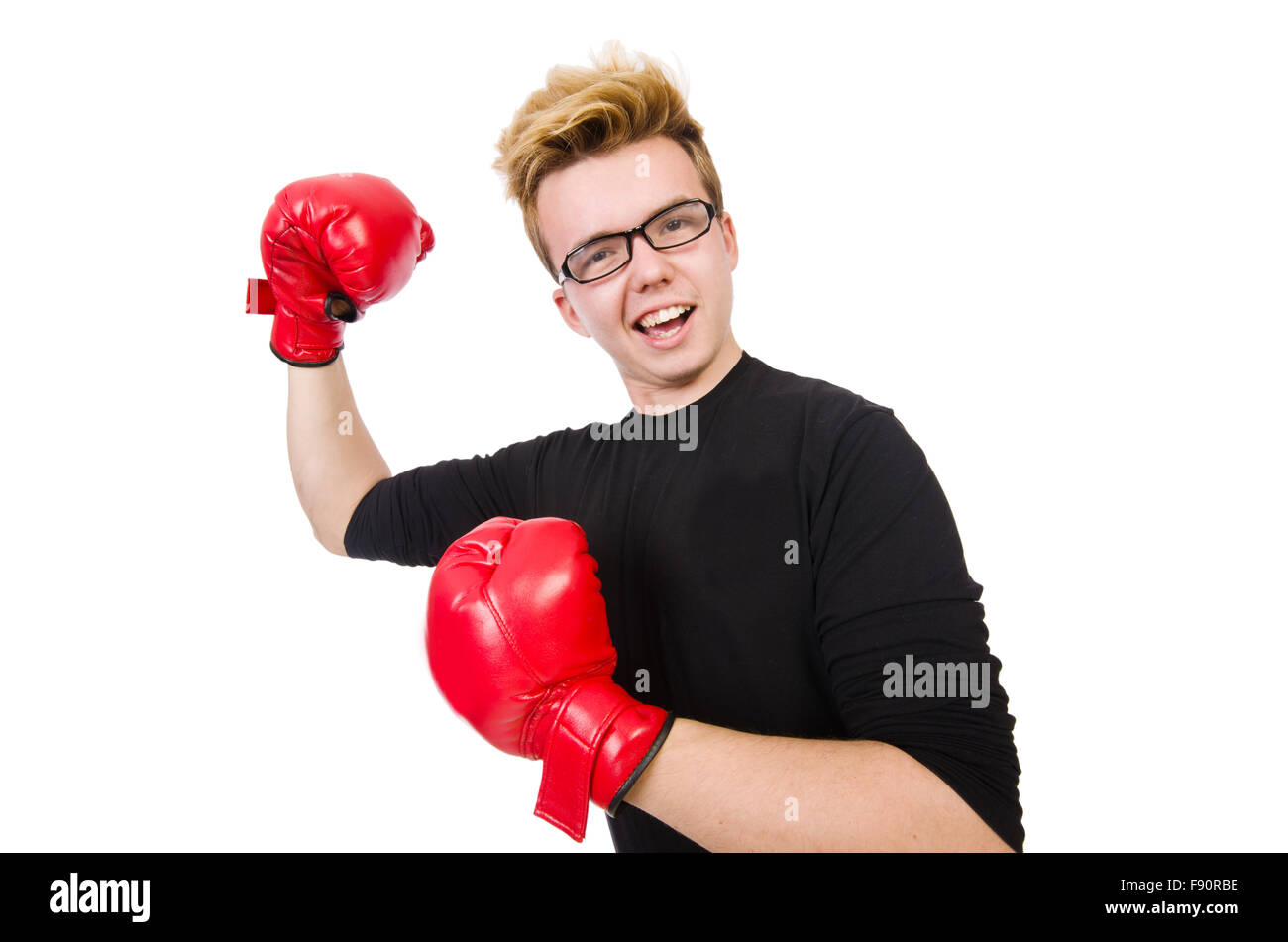 Funny boxer isolated on the white background Stock Photo - Alamy