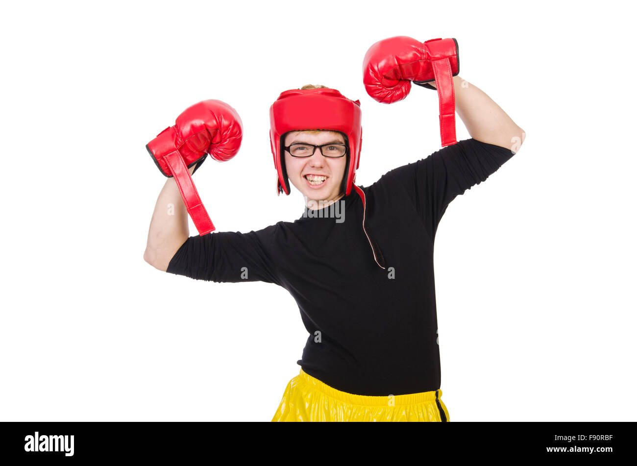 Funny boxer isolated on the white background Stock Photo - Alamy