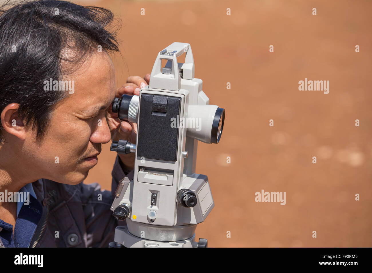 Engineers use tacheometer or theodolite for survey line columns for the ...