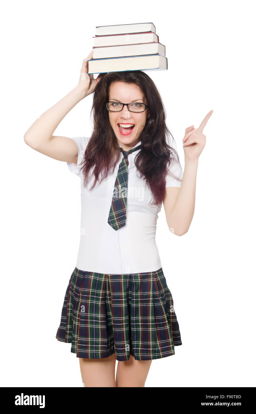 Young student isolated on the white background Stock Photo - Alamy