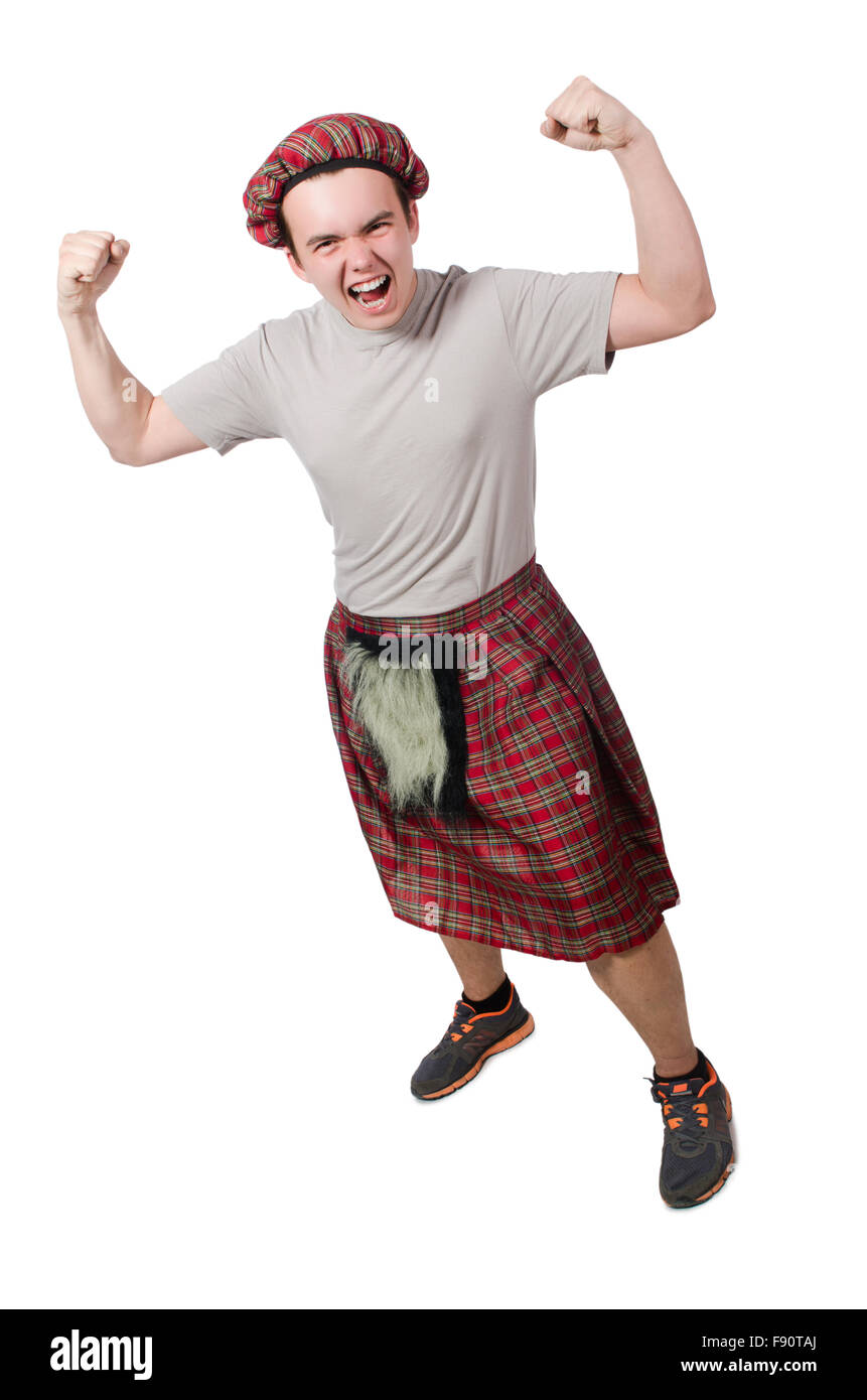 Funny scotsman isolated on white Stock Photo - Alamy