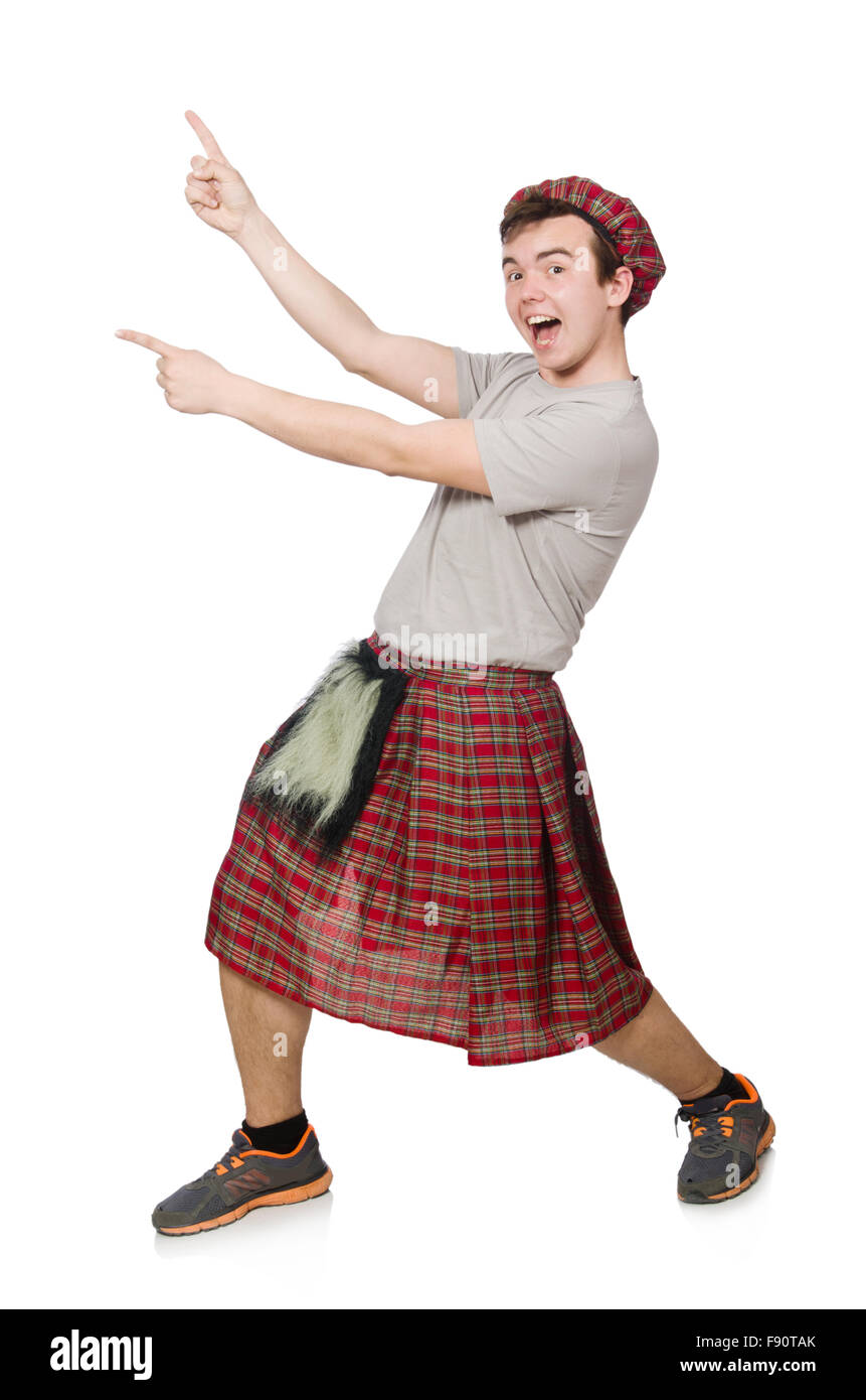 Funny scotsman isolated on white Stock Photo - Alamy