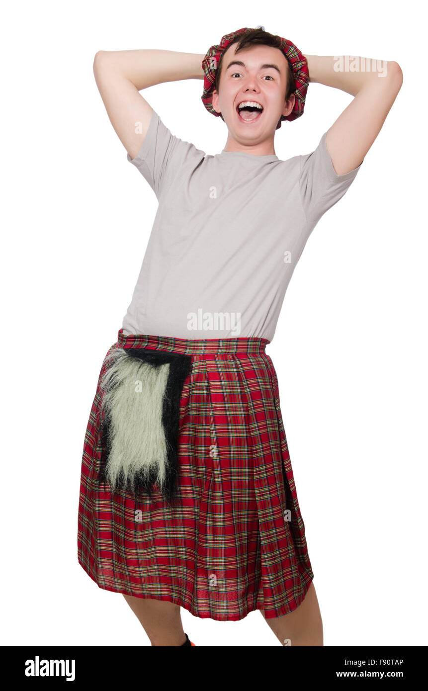 Funny scotsman isolated on white Stock Photo - Alamy