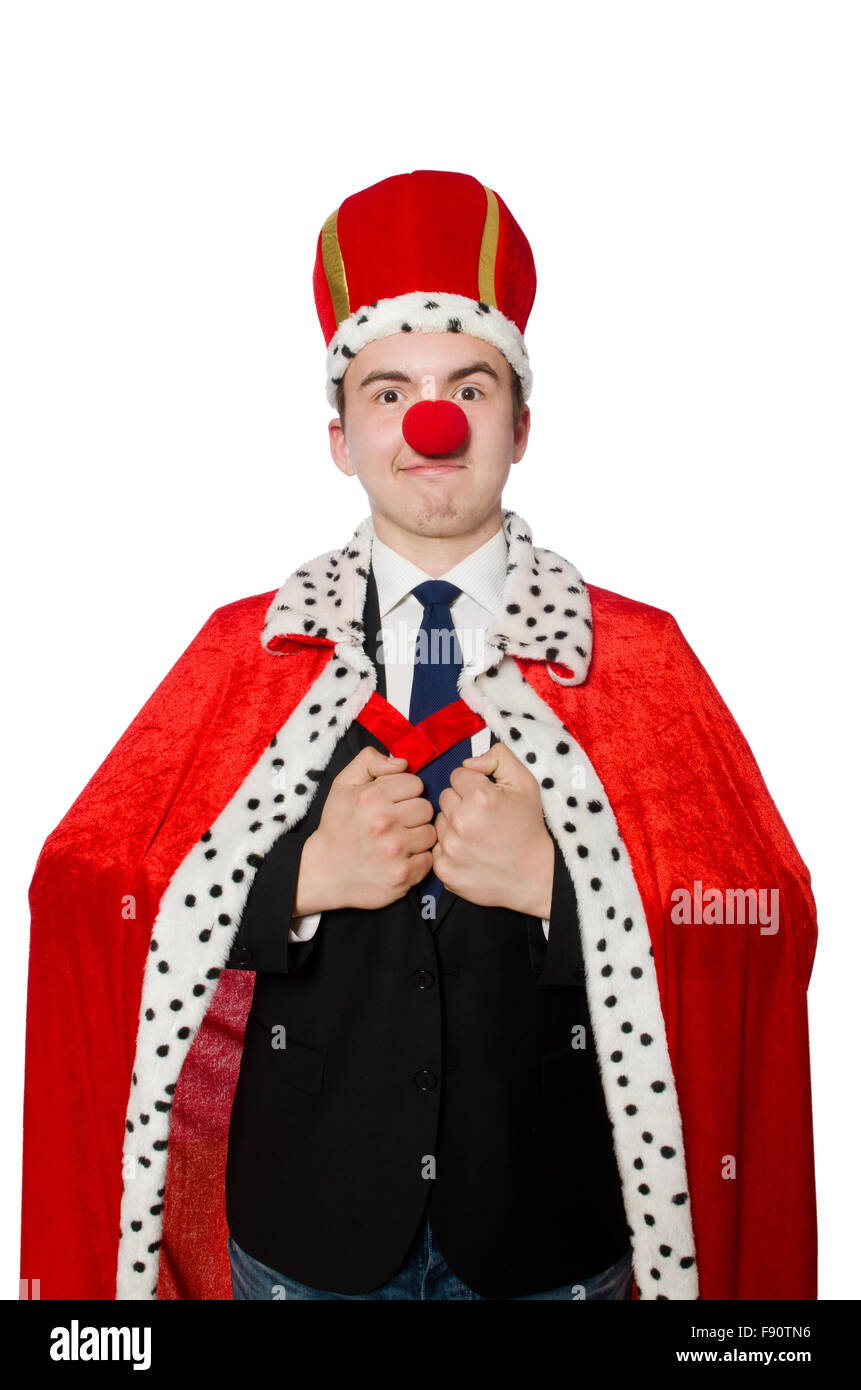 Man with crown isolated on white Stock Photo - Alamy