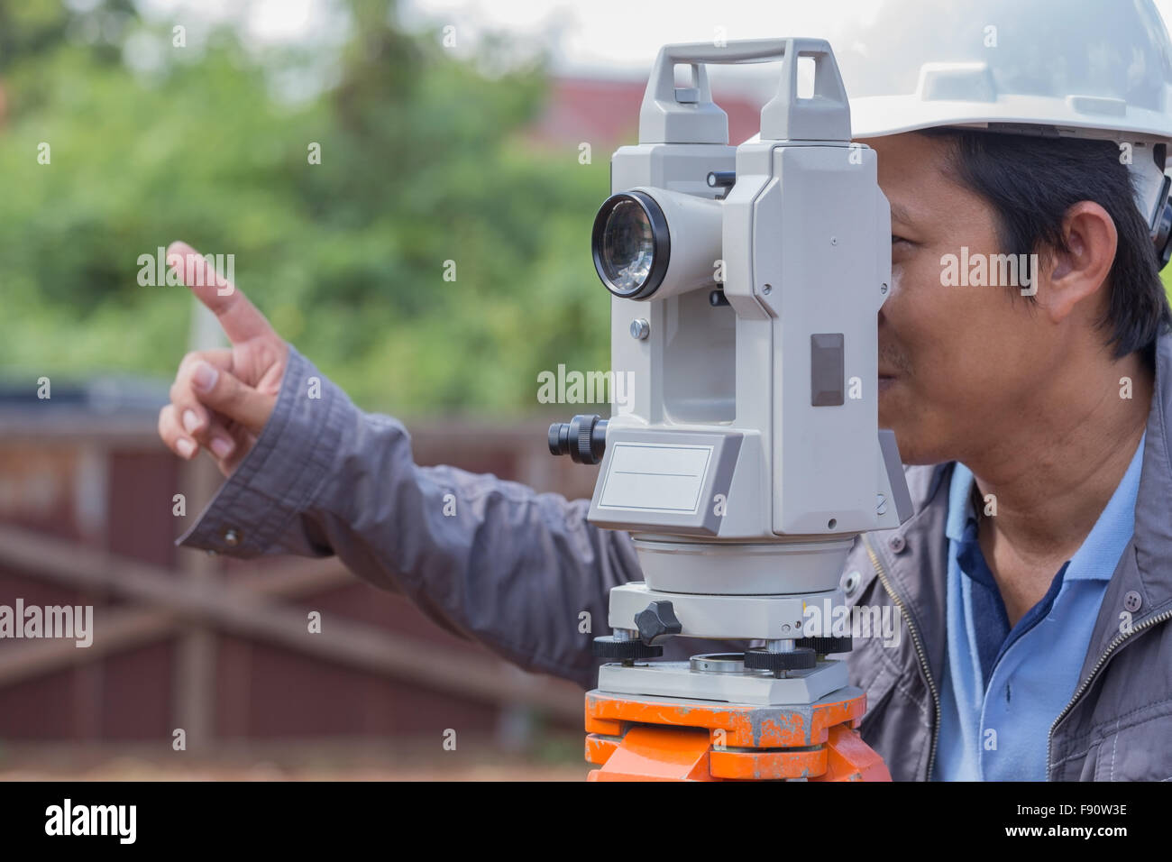 Engineers use tacheometer or theodolite for survey line columns for the ...