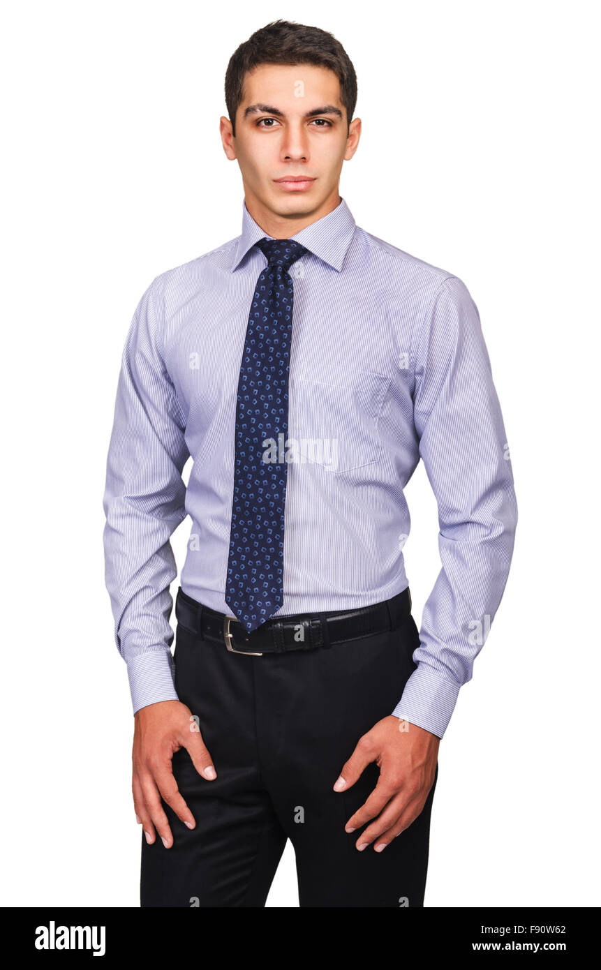 Male model with shirt isolated on white Stock Photo - Alamy