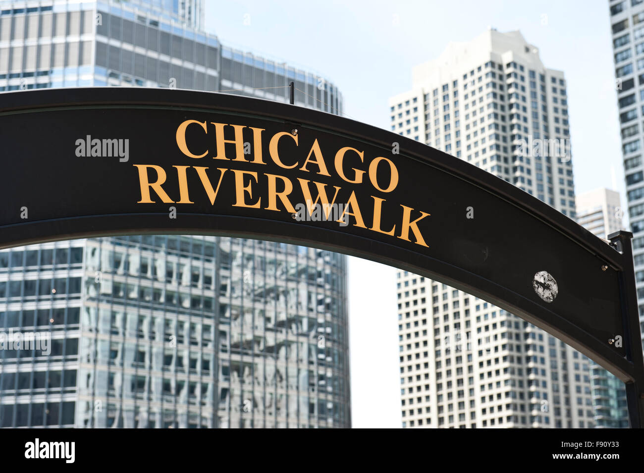Chicago riverwalk sign hi-res stock photography and images - Alamy