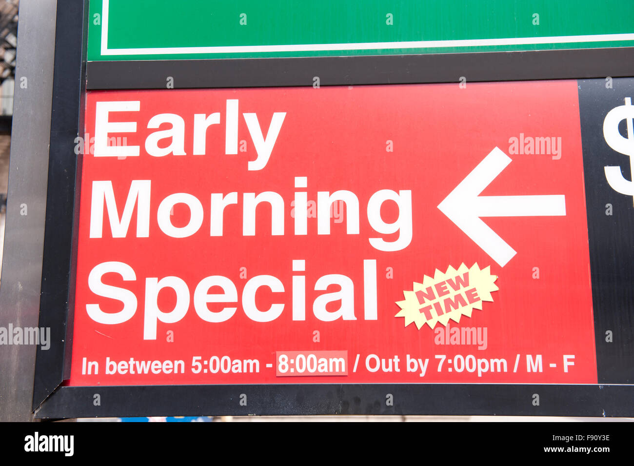 Early Morning Special in Restaurant Stock Photo - Alamy