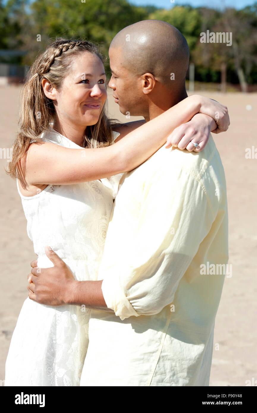 Romantic Interracial Couple Stock Photo - Alamy