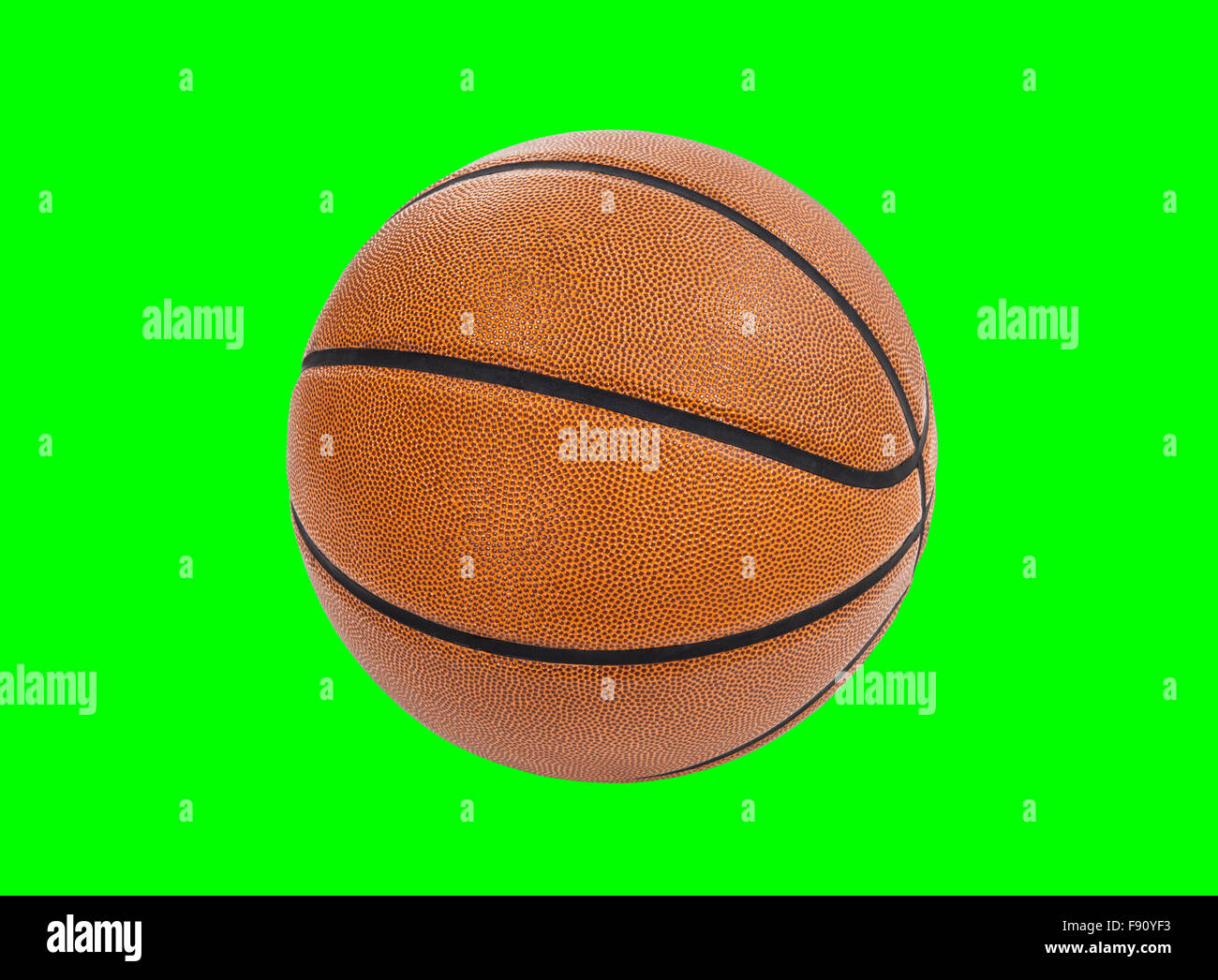 Fresh clean basketball isolated with chroma key green background Stock ...