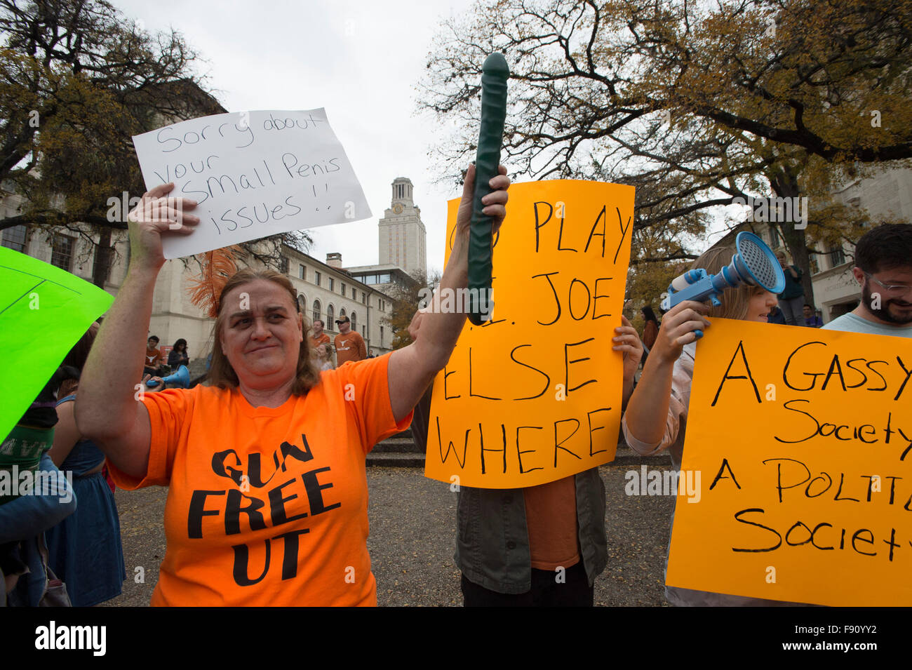 Austin, Texas, USA. December 12, 2015. A group of anti-guns on campus ...