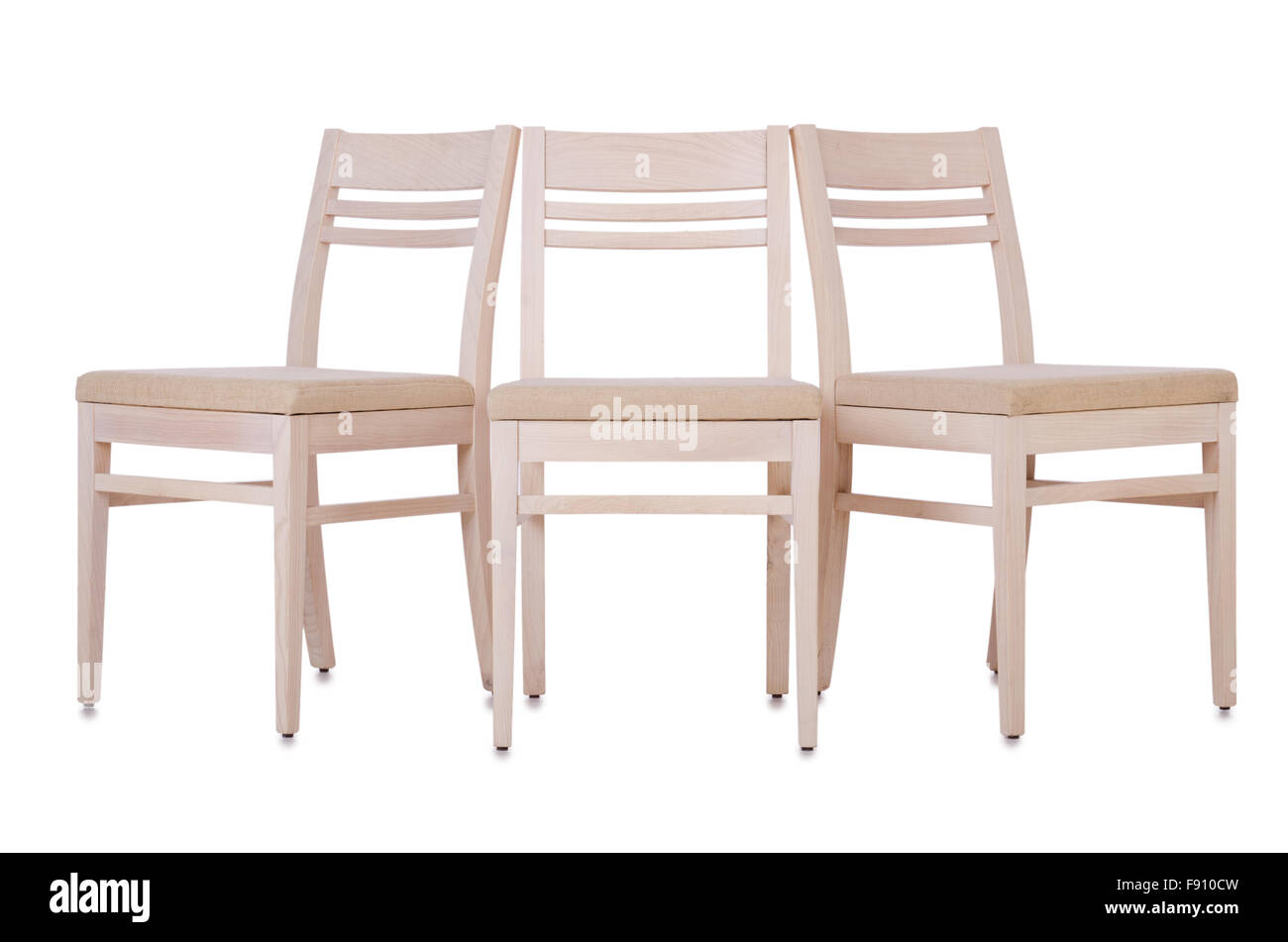 Row of chairs isolated on the white Stock Photo - Alamy