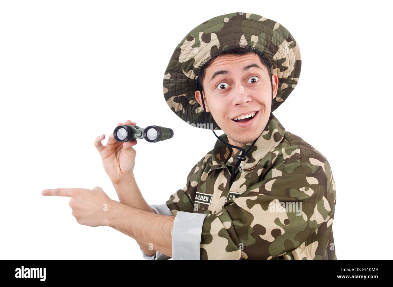Funny soldier with binoculars hi-res stock photography and images - Alamy