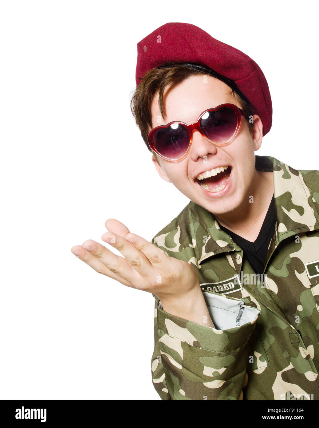 Funny soldier in military concept Stock Photo - Alamy