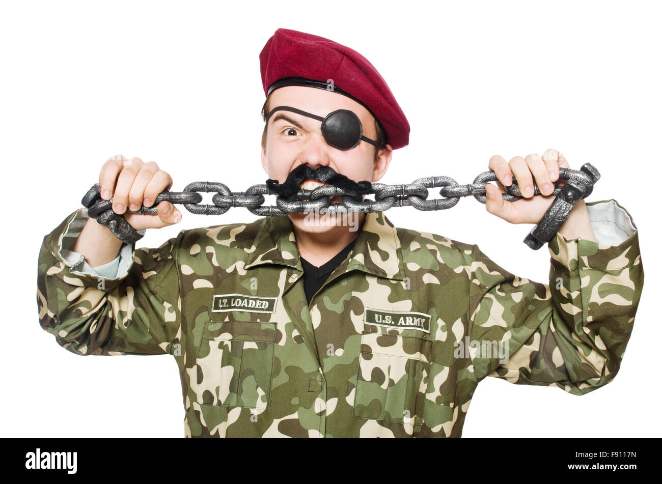 Funny soldier in military concept Stock Photo - Alamy