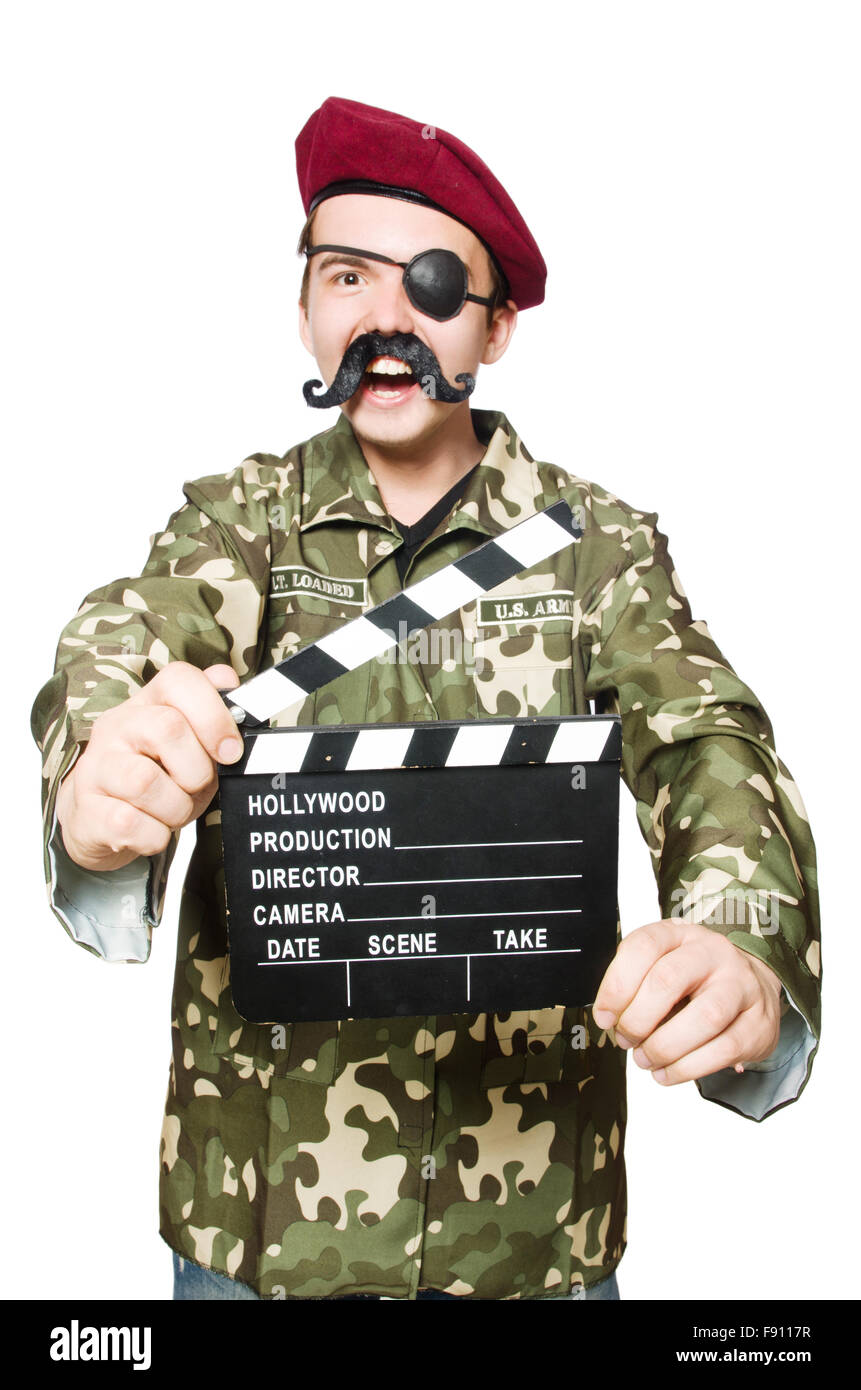 Funny soldier in military concept Stock Photo - Alamy